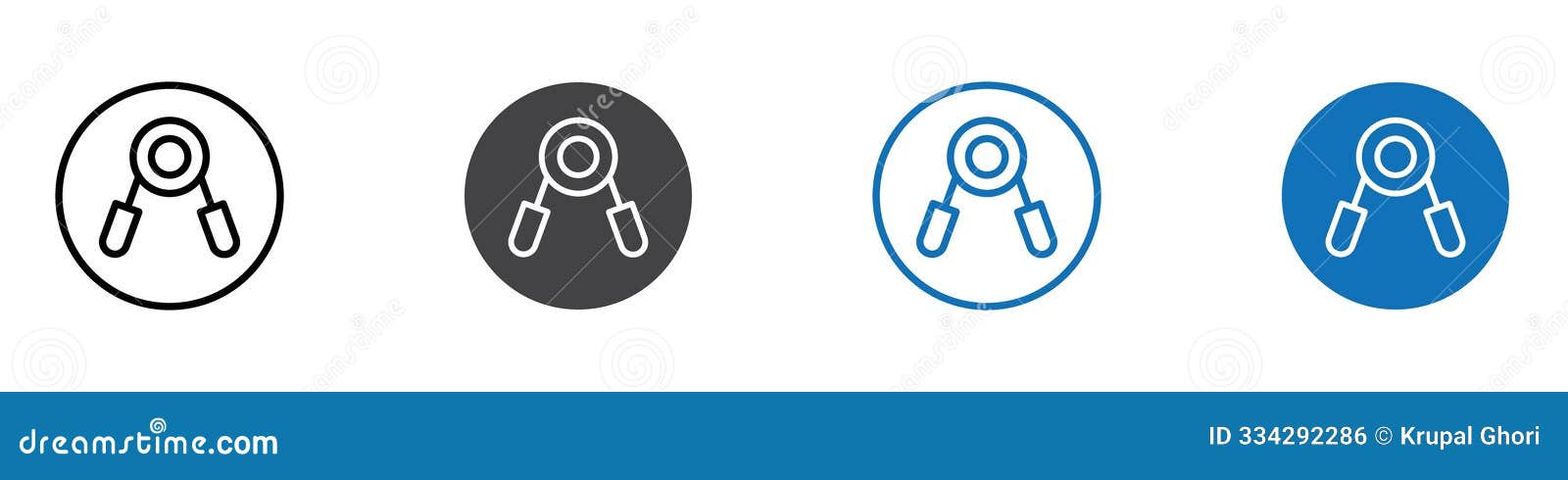 Hand Gripper Icon Flat Editable Icon Mark Set Vector Illustration ...