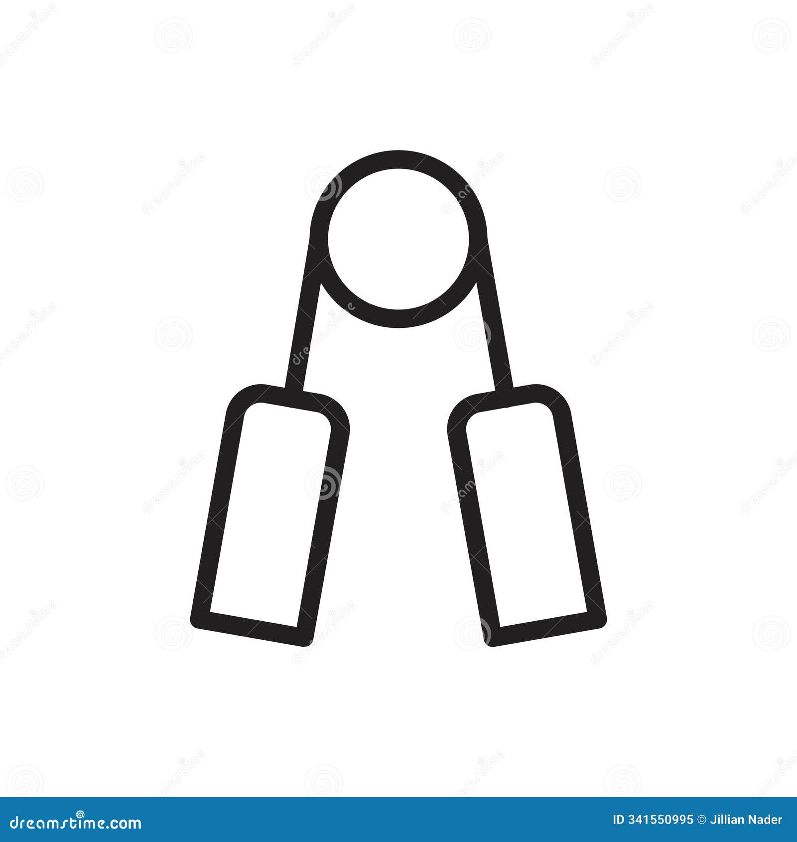 Hand Gripper Icon Flat Line Illustration Stock Vector - Illustration of ...