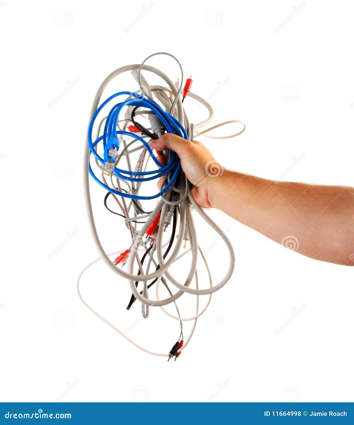 Hand Grips Computer Stereo Cables Stock Photo - Image of isolation ...