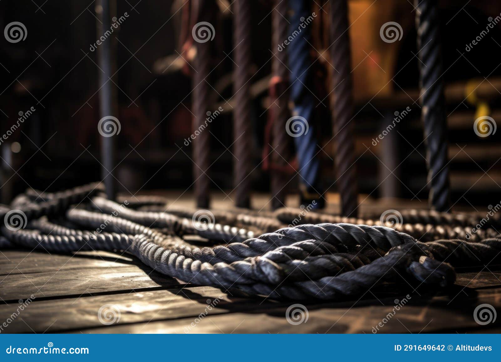 Hand Grips and Ropes of an Obstacle Course Stock Photo - Image of ...