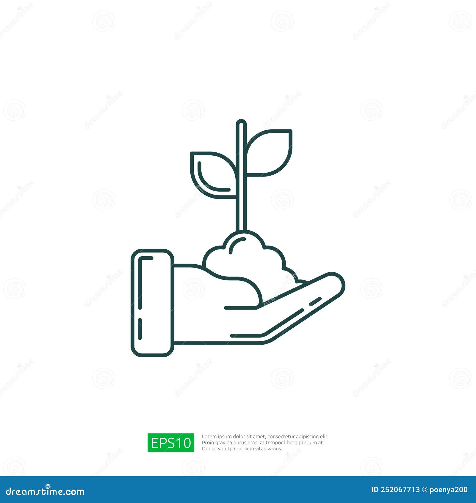 Hand with Growing Plant Icon Stock Vector - Illustration of development ...