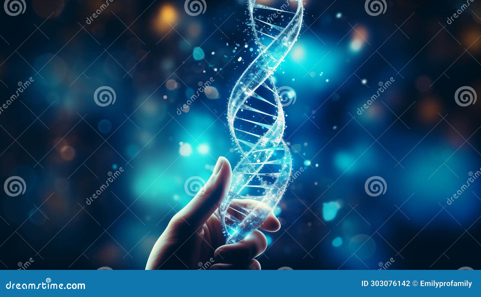 Hand, Guided by Scientific Curiosity, Hold Glowing Blue Digital ...