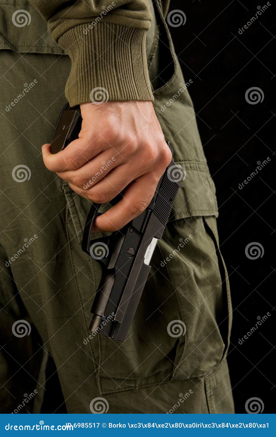 Hand with a gun stock image. Image of weapon, hand, holding - 6985517