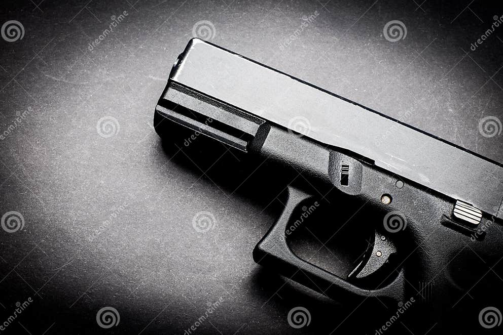 Hand Gun on Black Background Stock Photo - Image of glock, isolated ...