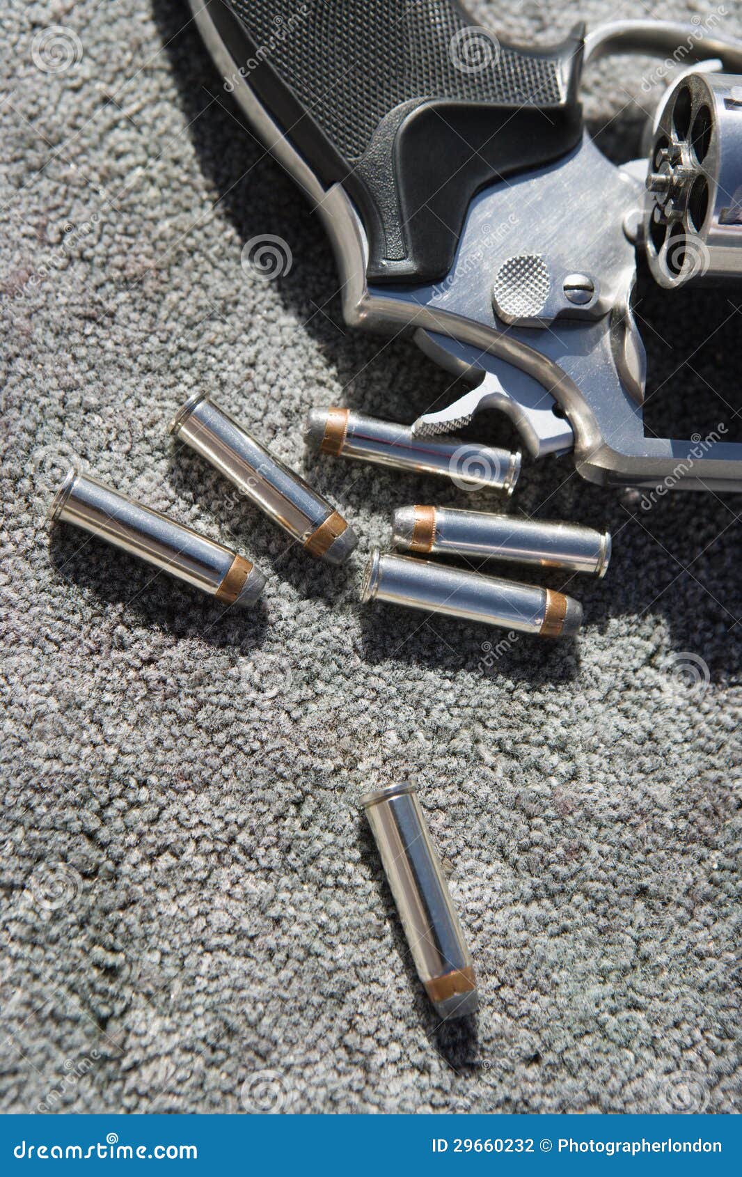 Hand Gun and Bullets stock photo. Image of brass, armament - 29660232