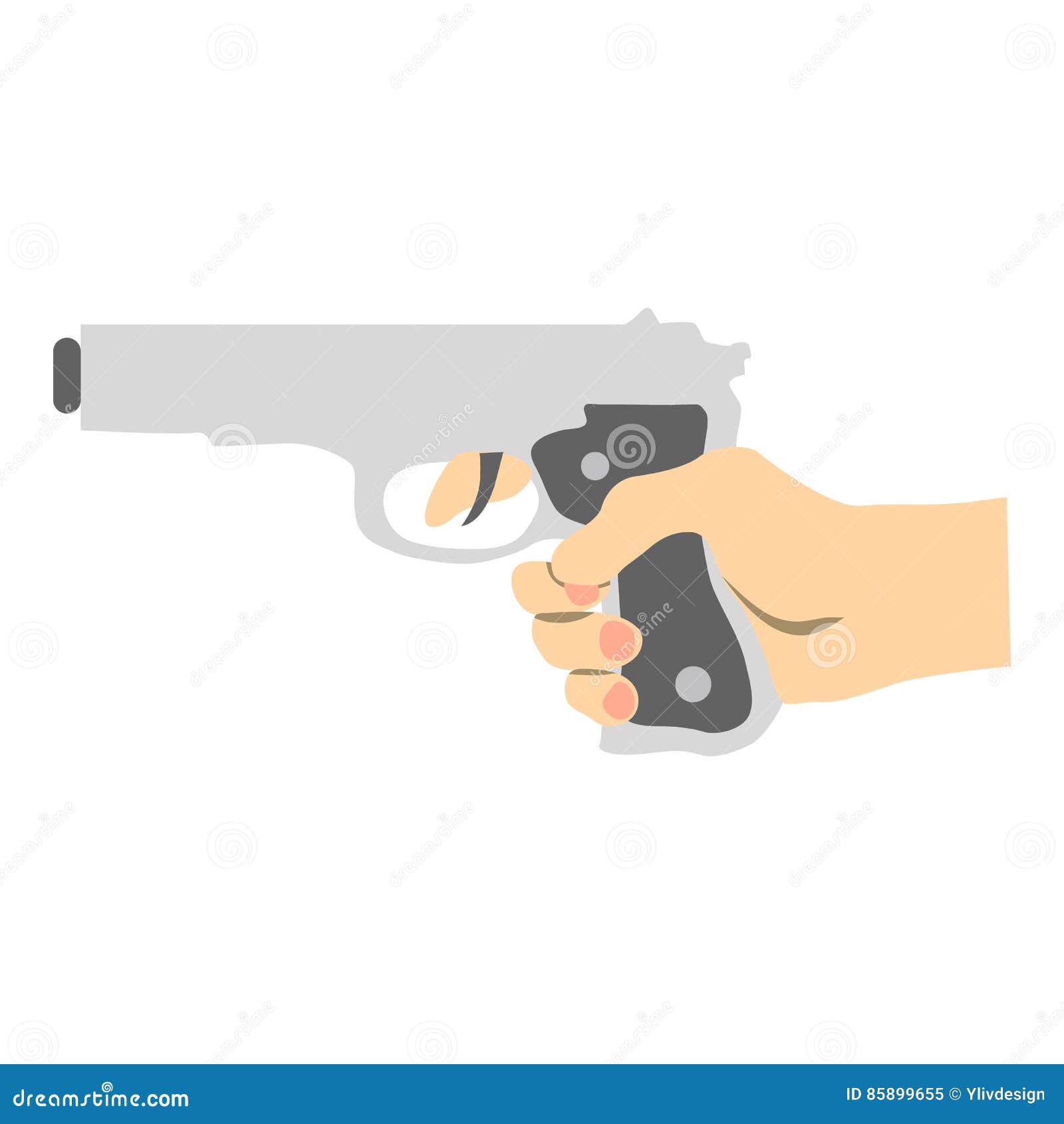 Hand with Gun Icon, Flat Style Stock Vector - Illustration of metal ...