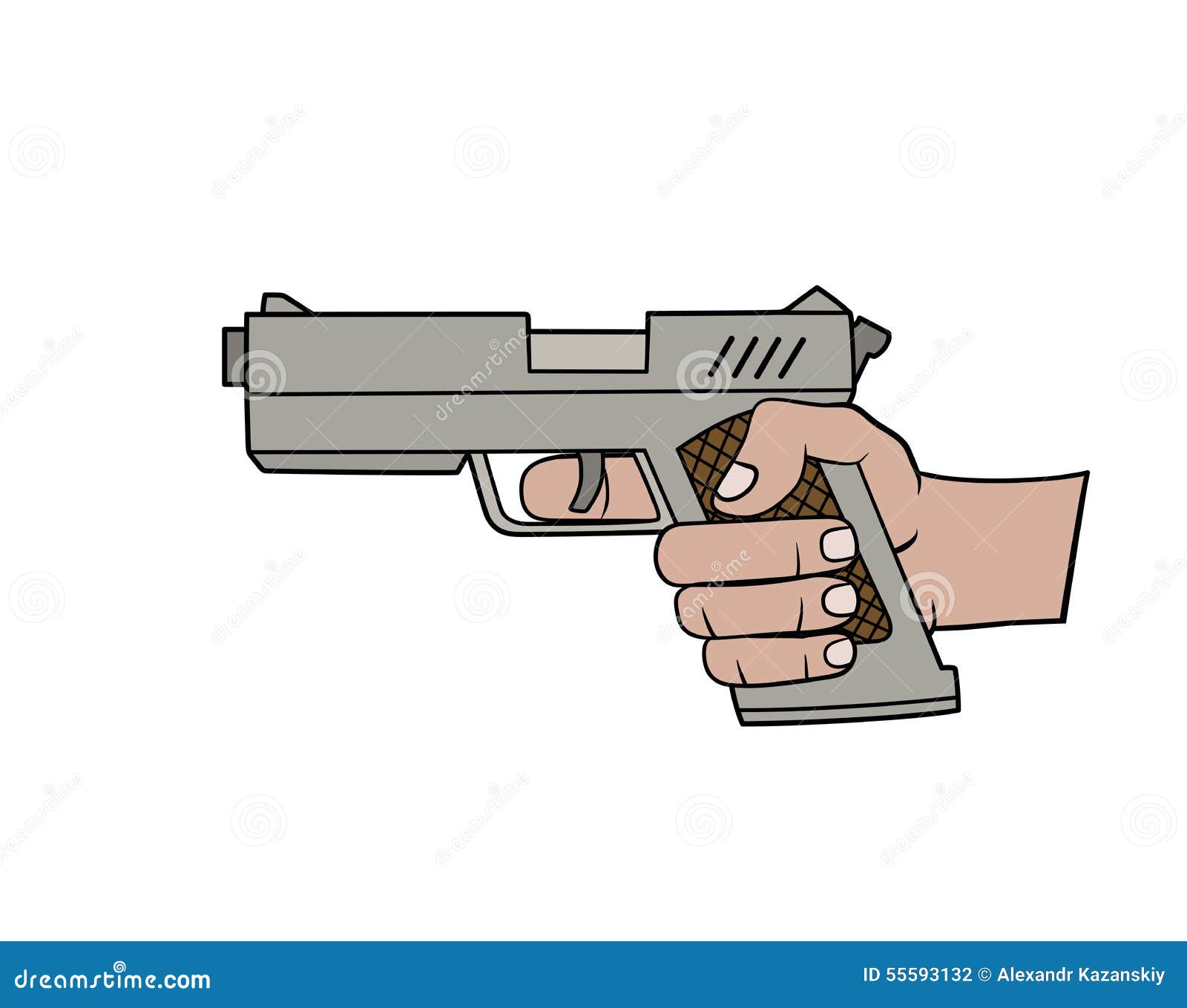 Hand with gun stock vector. Illustration of gray, icon - 55593132