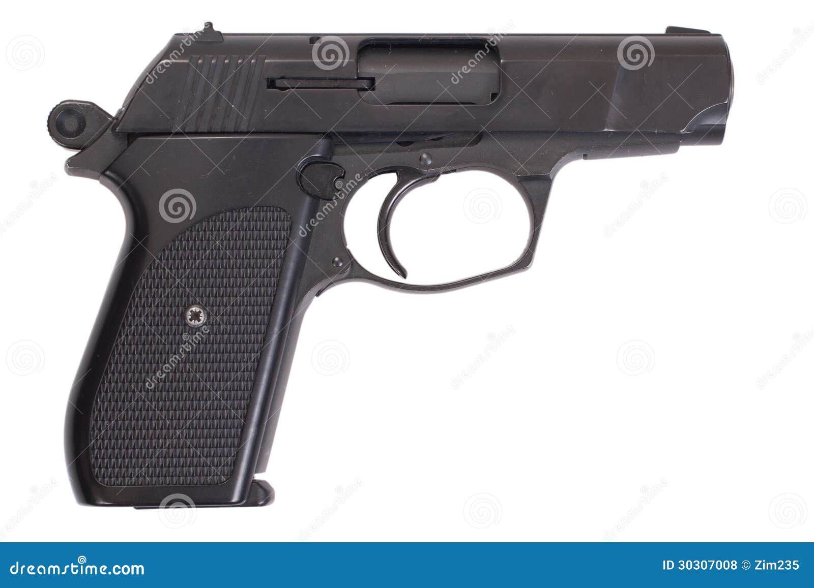 Hand gun isolated stock photo. Image of metal, barrel - 30307008