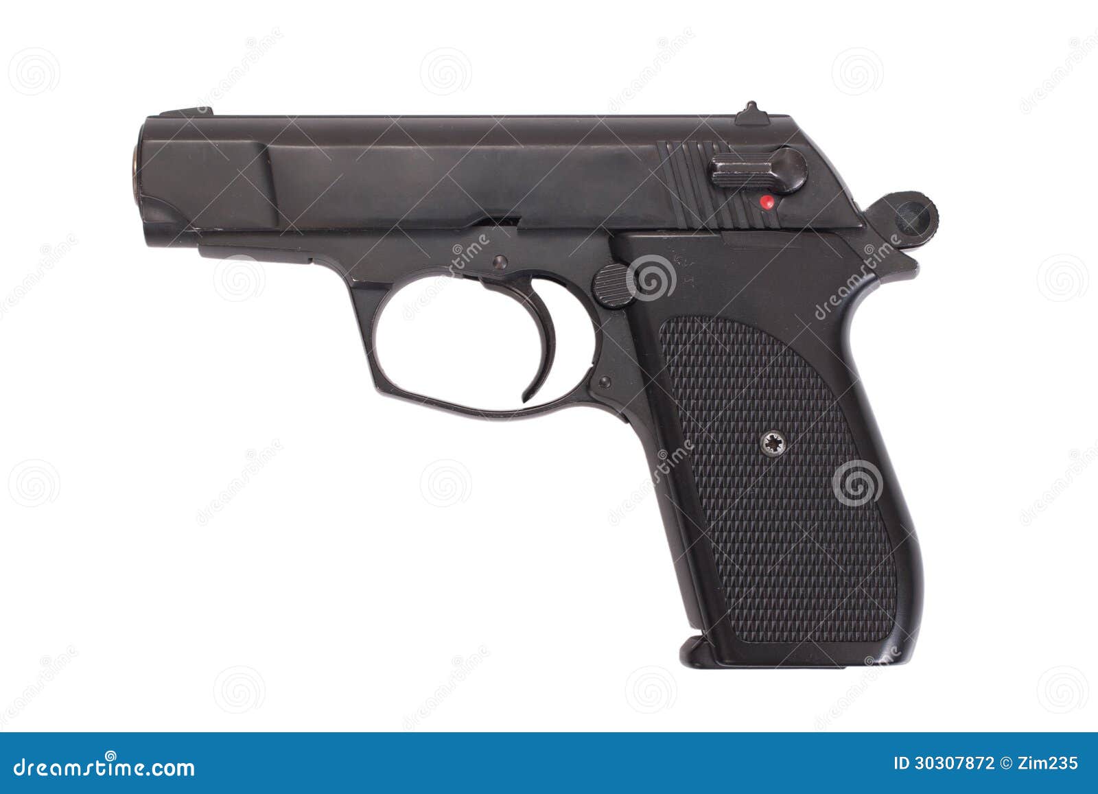 Hand gun isolated stock photo. Image of magazine, scope - 30307872