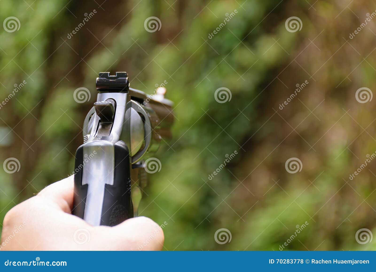 Hand in Gun, Selective Focus Stock Photo - Image of point, focus: 70283778