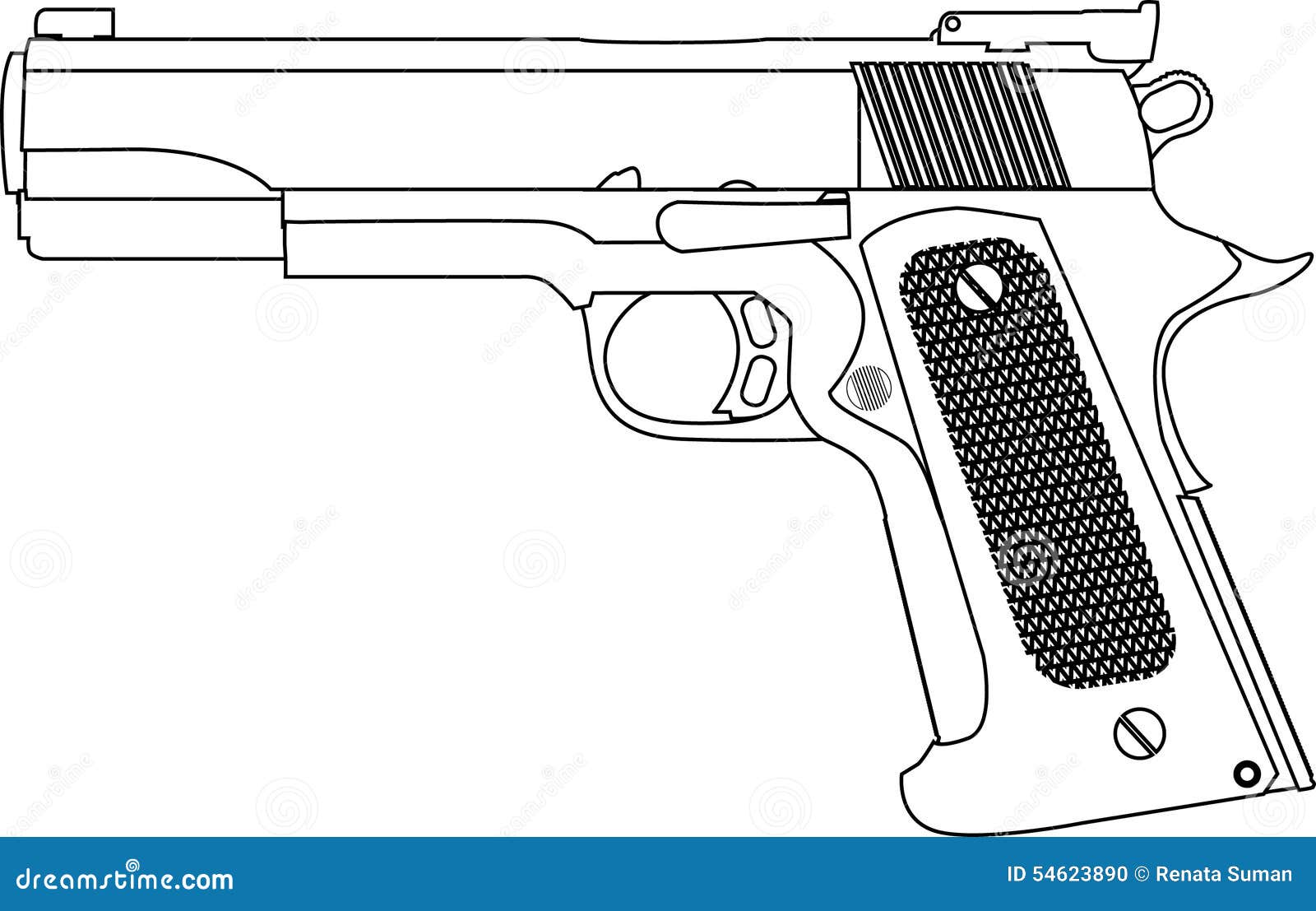 Hand gun stock vector. Illustration of military, pistol - 54623890
