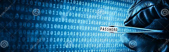 Hand of Hacker with Leather Glove and Tweezers Stealing Password from ...