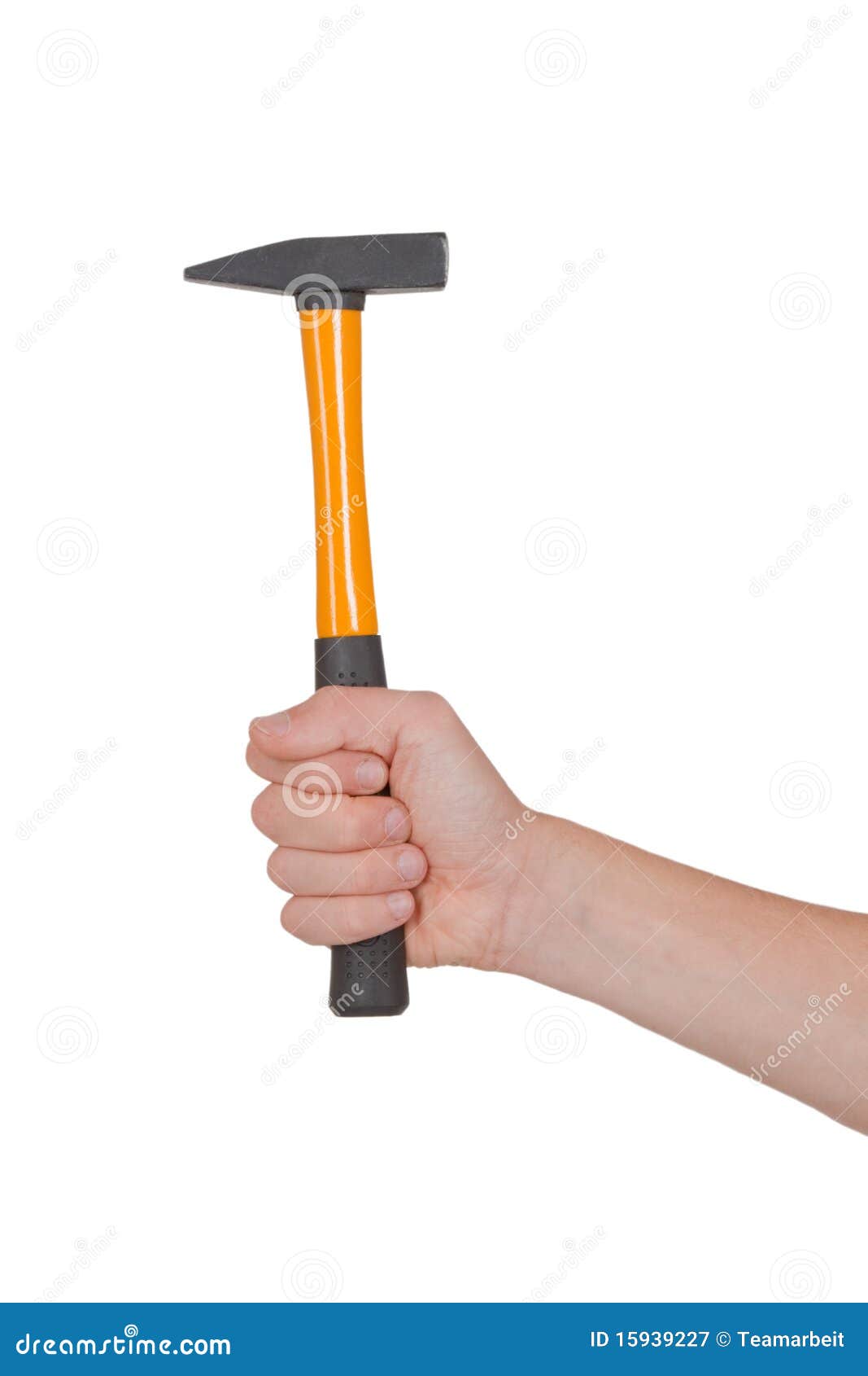 Hand with hammer stock image. Image of holding, hammer - 15939227