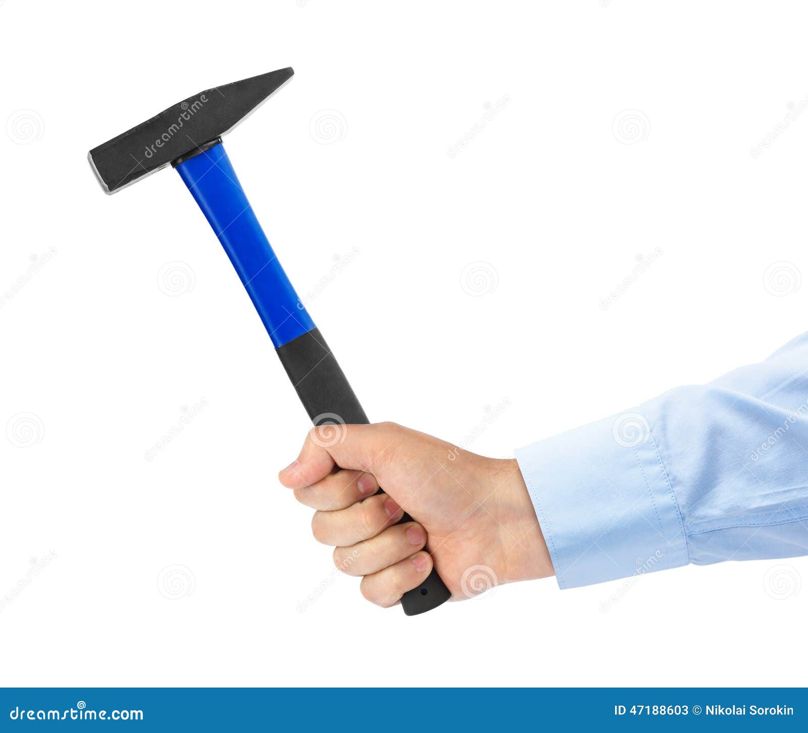 Hand with hammer stock image. Image of activity, isolated - 47188603