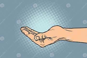 Hand hand begging gesture stock vector. Illustration of beauty - 94059636