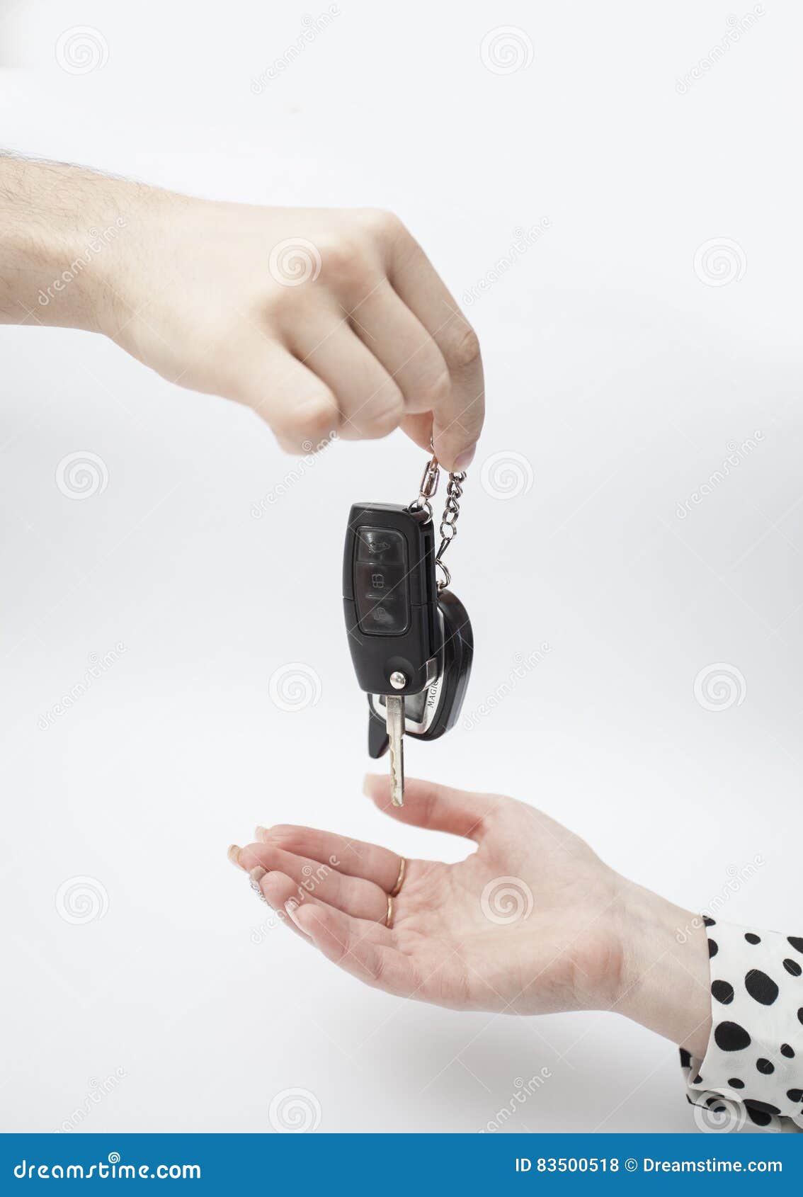Hand in hand over the keys stock photo. Image of house - 83500518