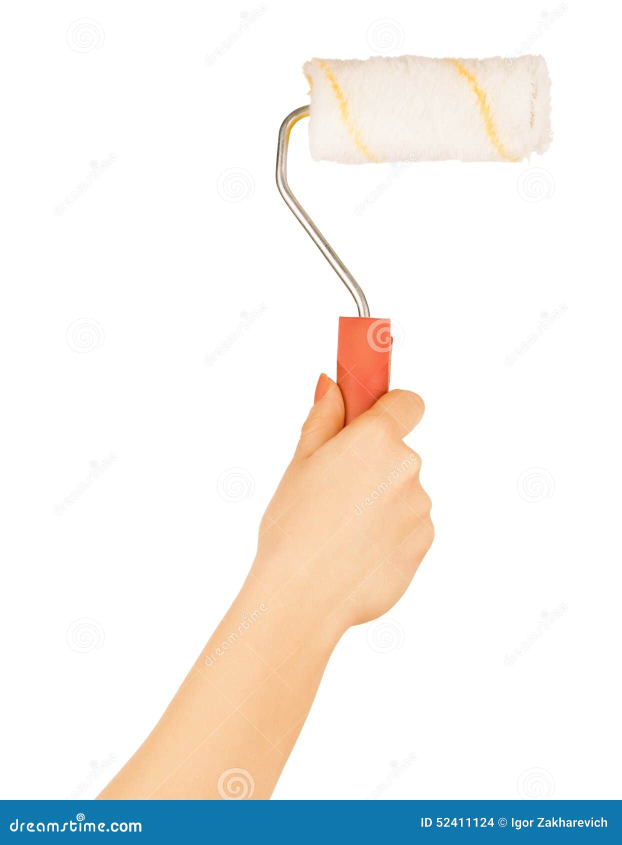 Hand in hand with roller stock photo. Image of girl, painter - 52411124