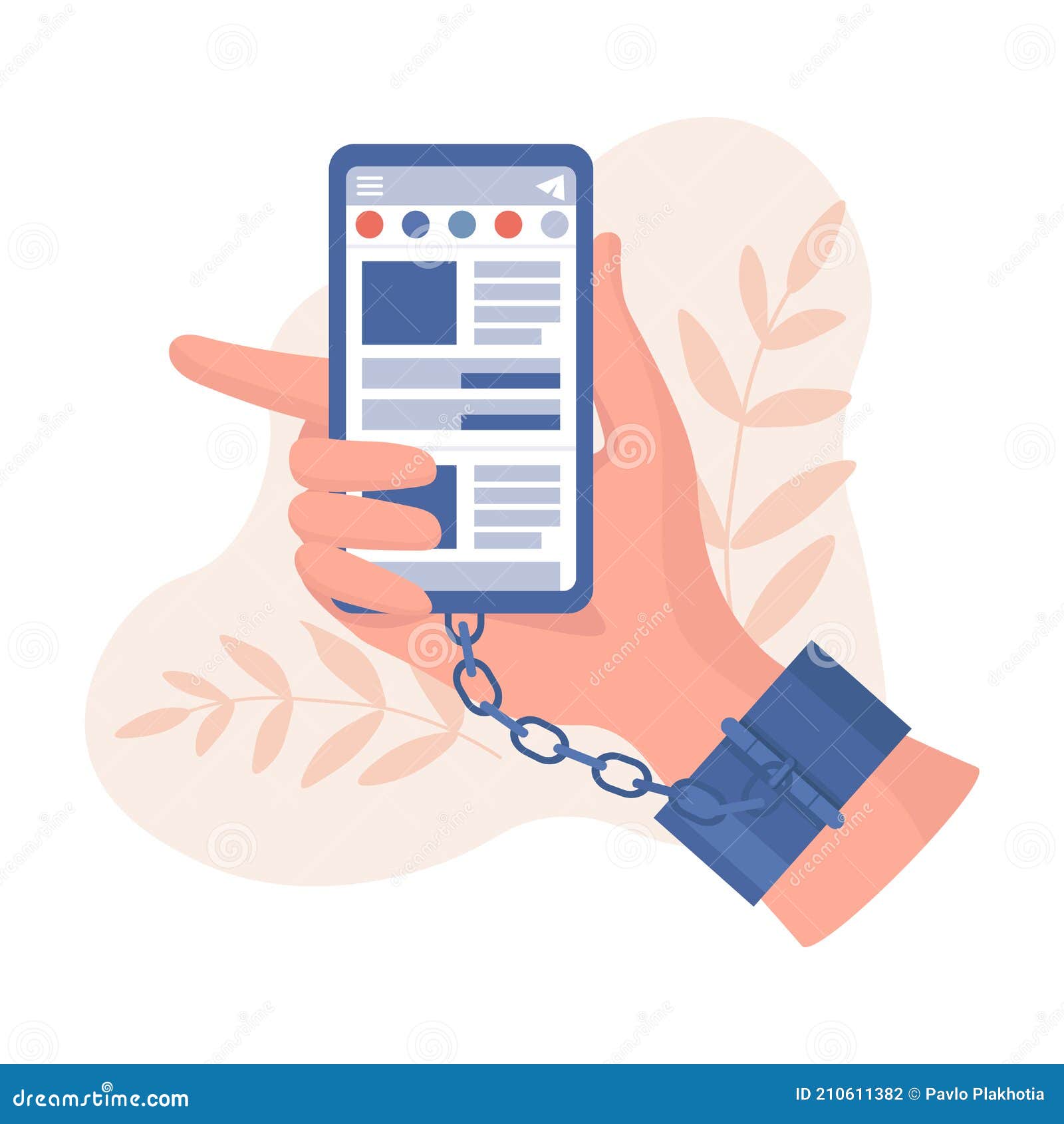 Hand in Handcuffs Holding Smartphone with Social Network Application ...