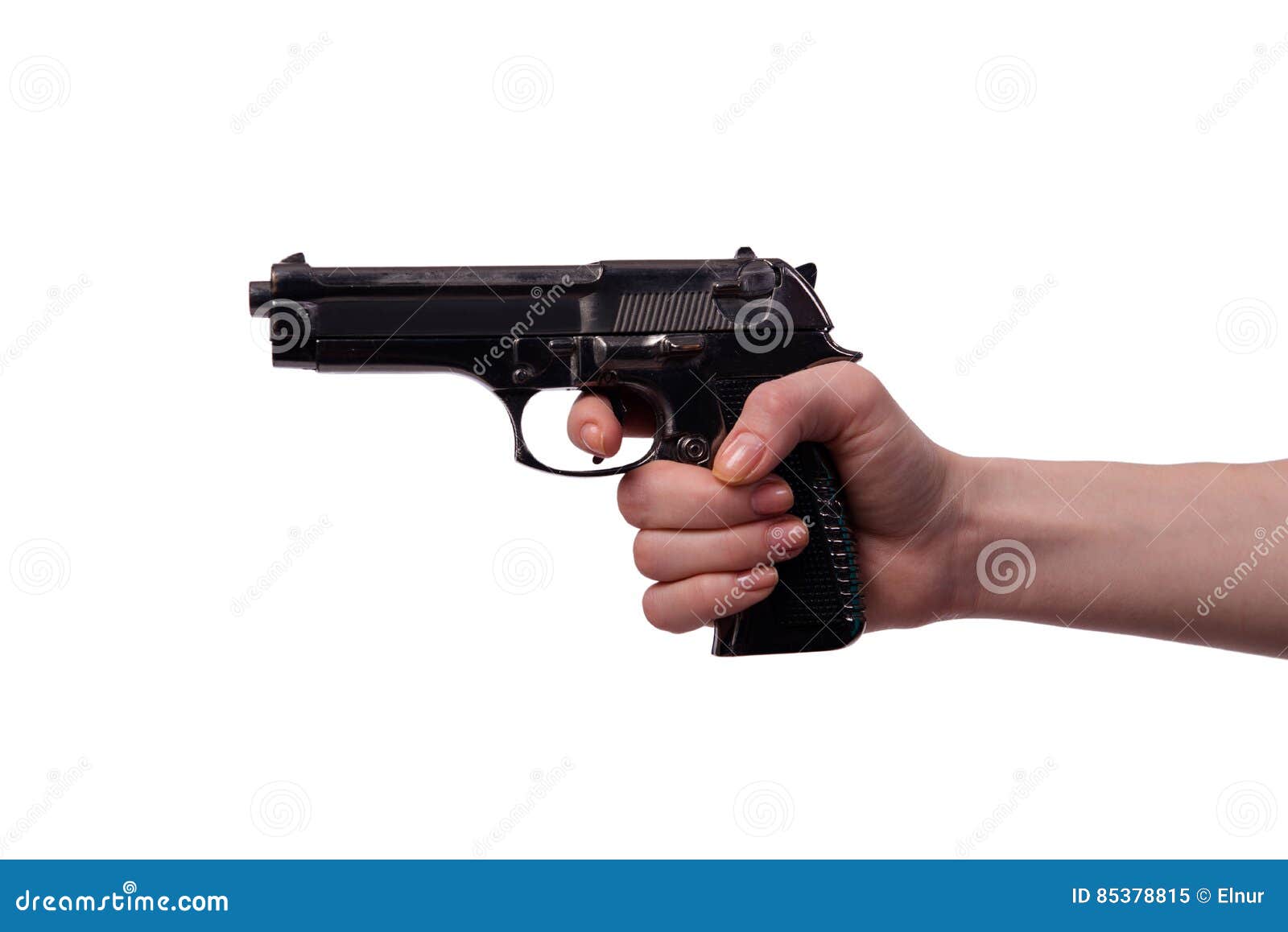 A Hand With Handgun Thumb Forward Position Gripping Royalty-Free Stock ...