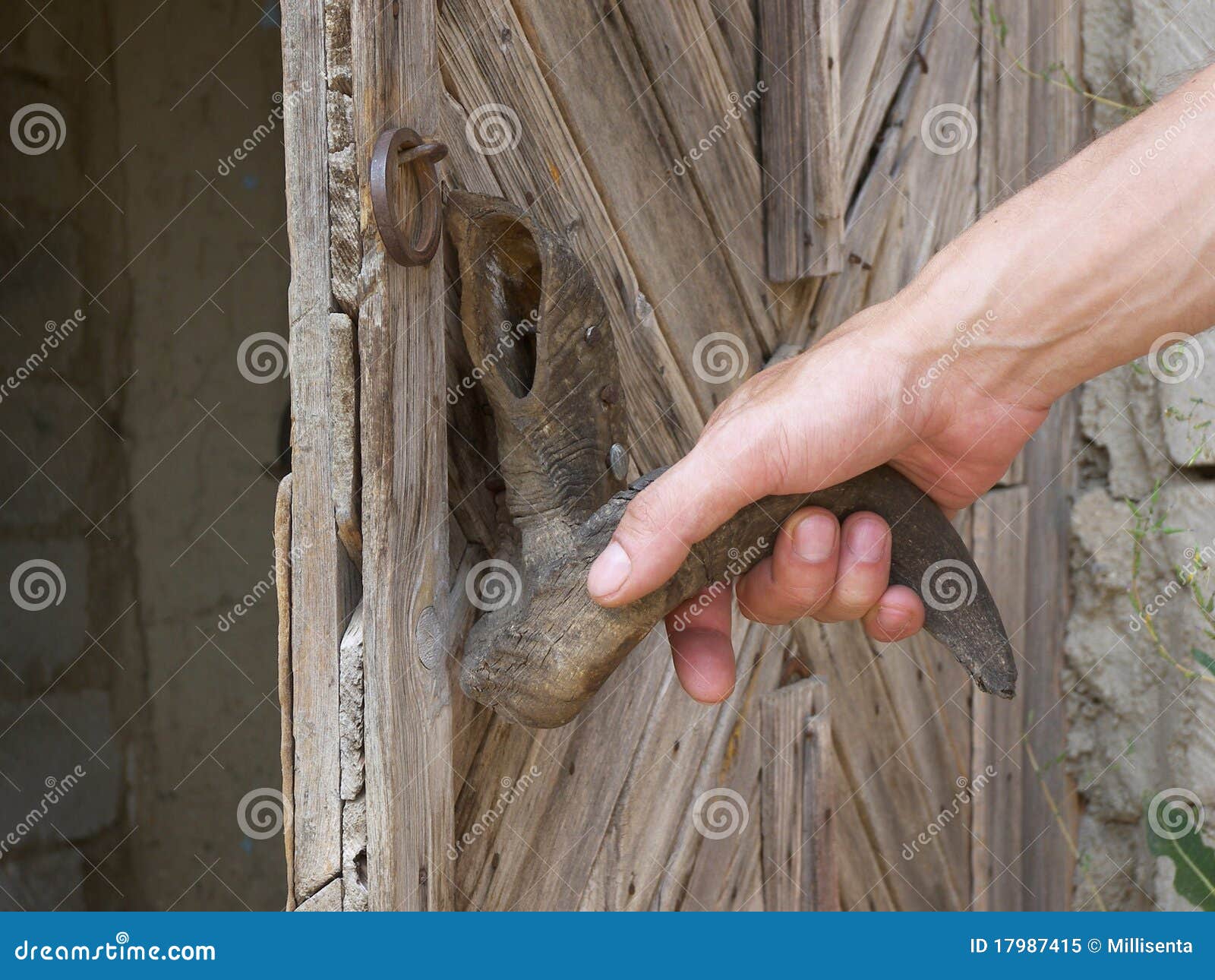 Hand on a handle door stock image. Image of door, ancient - 17987415