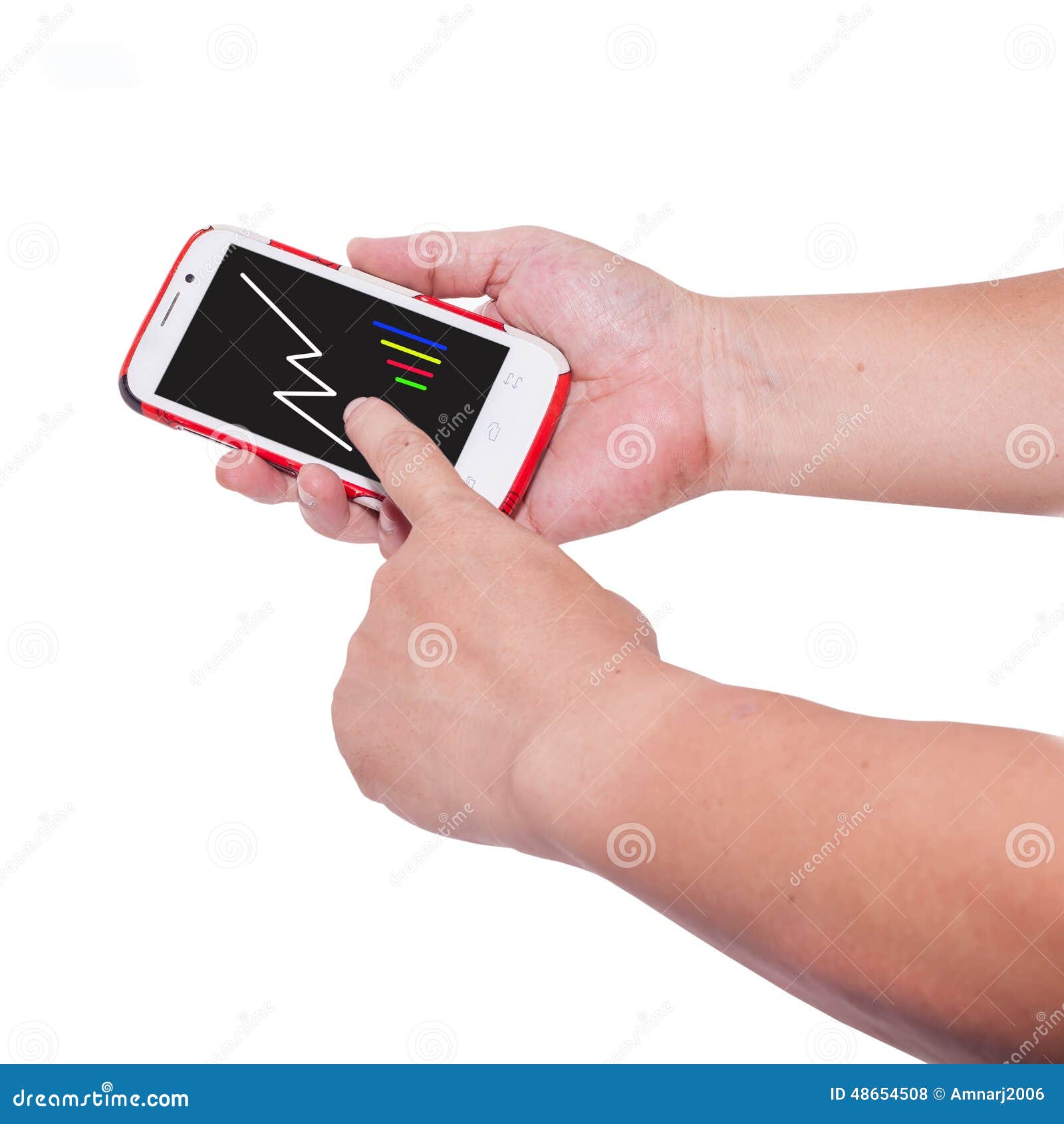 Hand handle a smartphone stock photo. Image of smart - 48654508