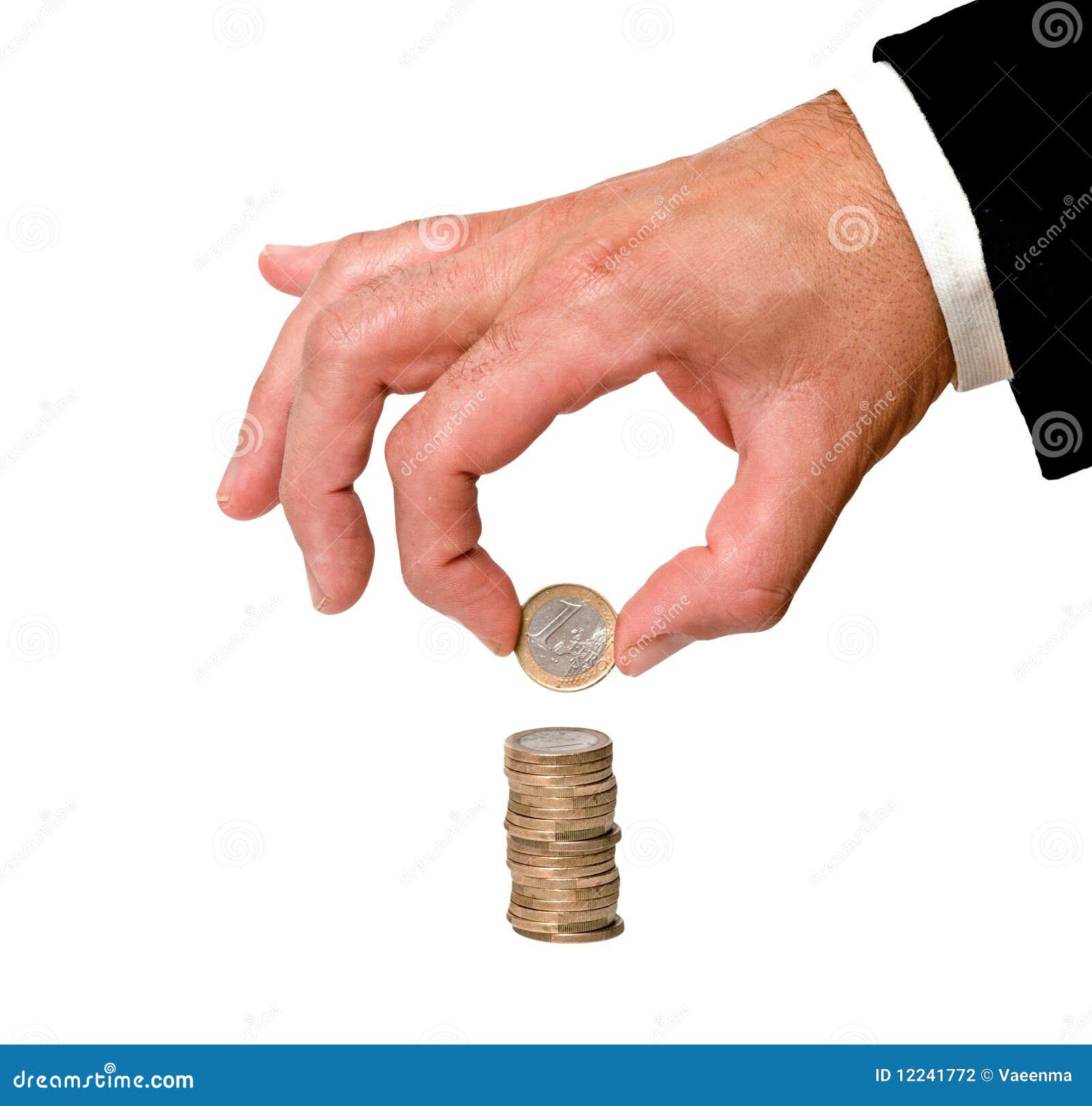 Hand handling euro coins stock photo. Image of coin, euro - 12241772