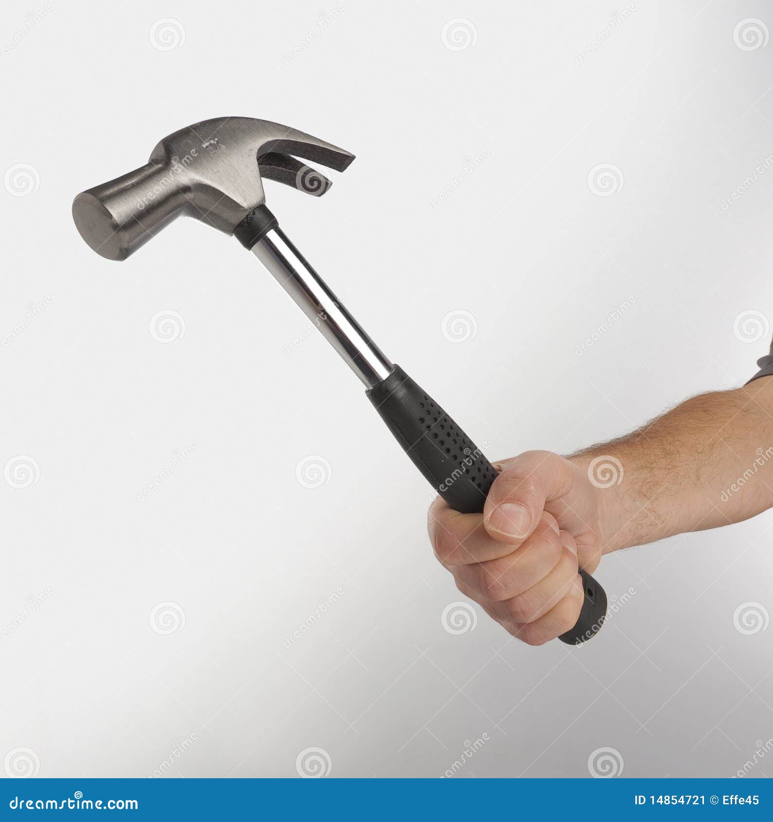 Hand handling an hammer stock image. Image of claw, tool - 14854721