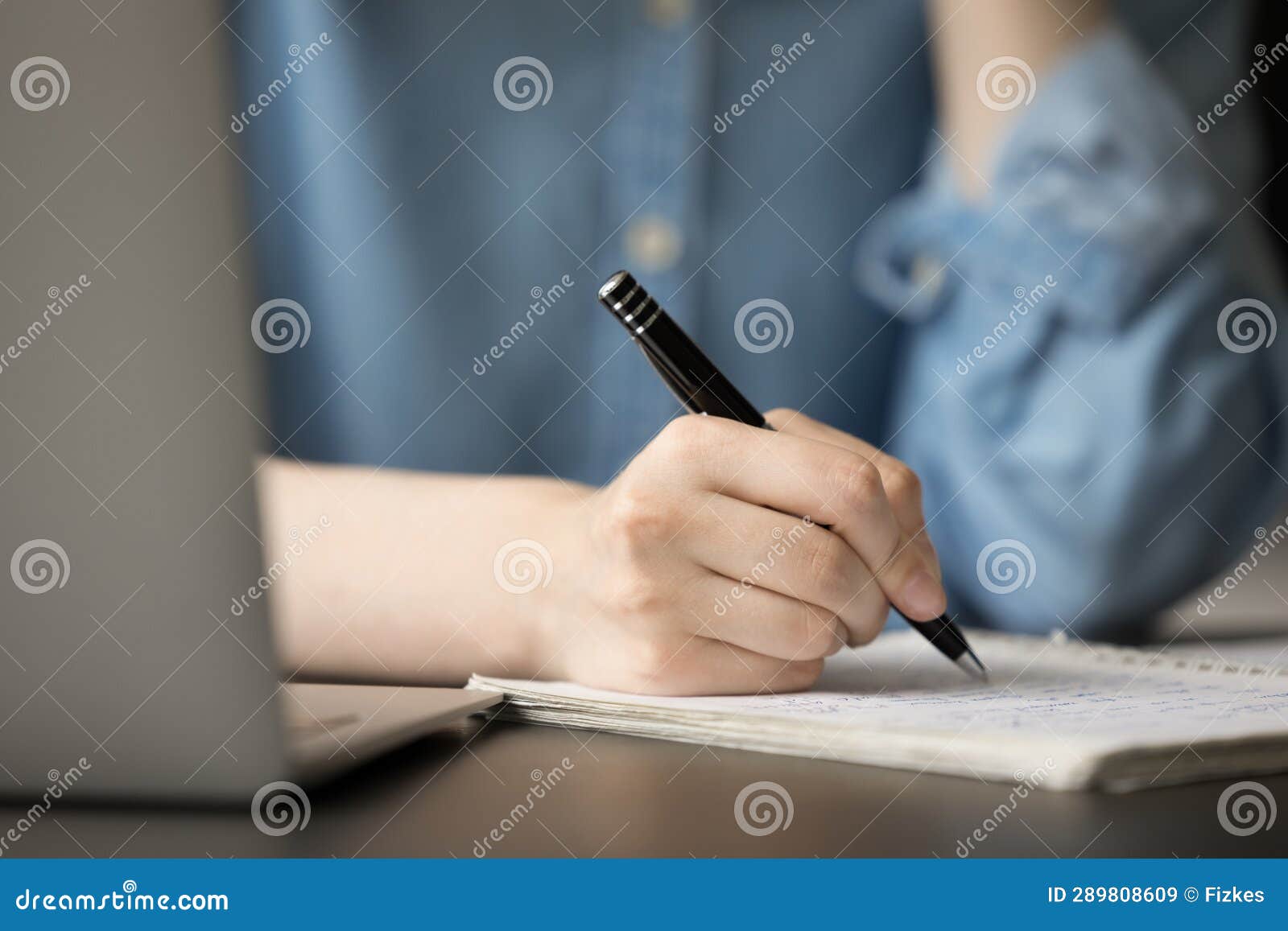 Hand of Hardworking Female Student Writing Notes in Copybook Stock ...