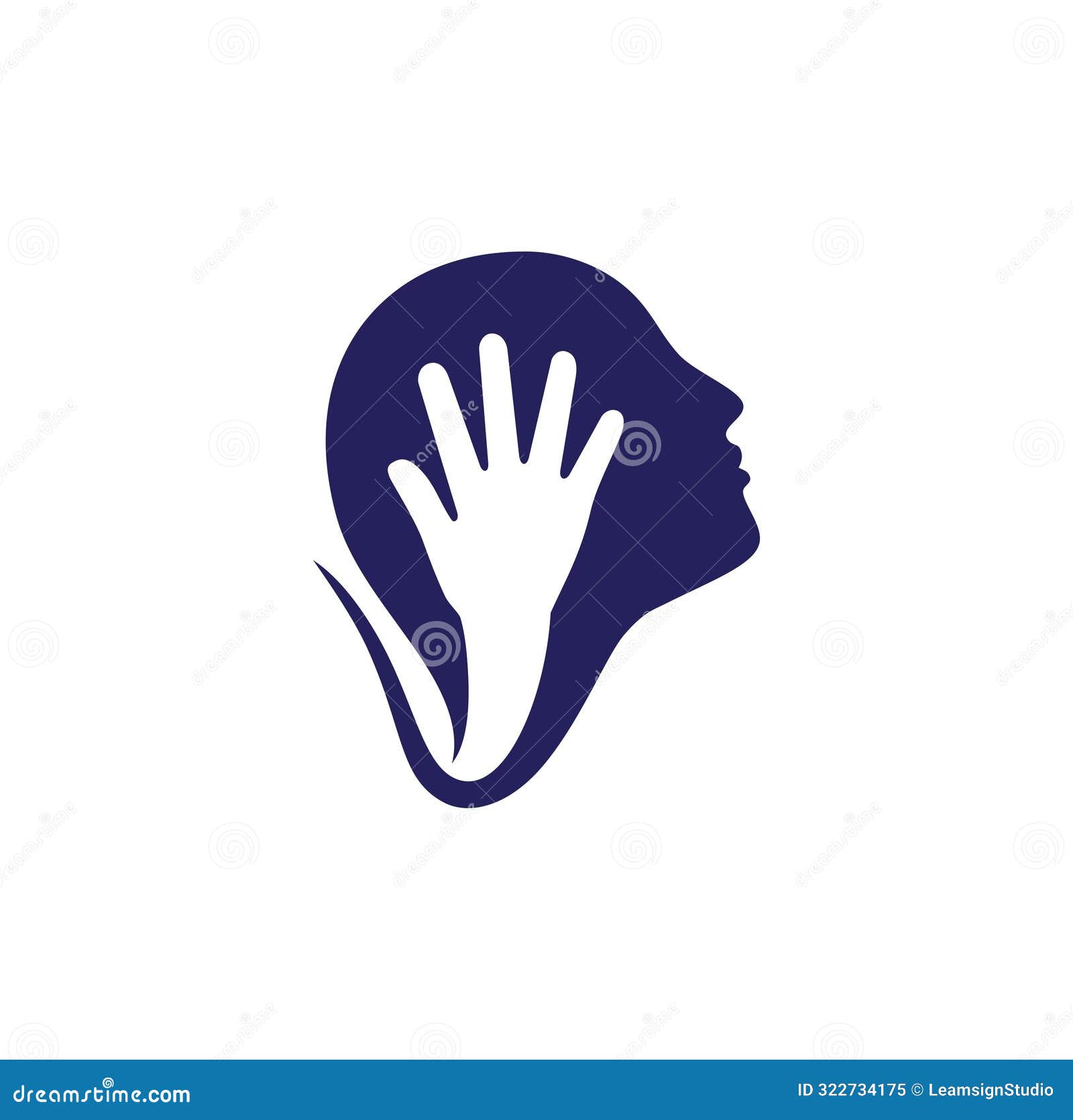 Hand Head Logo Design Illustration Stock Illustration - Illustration of ...