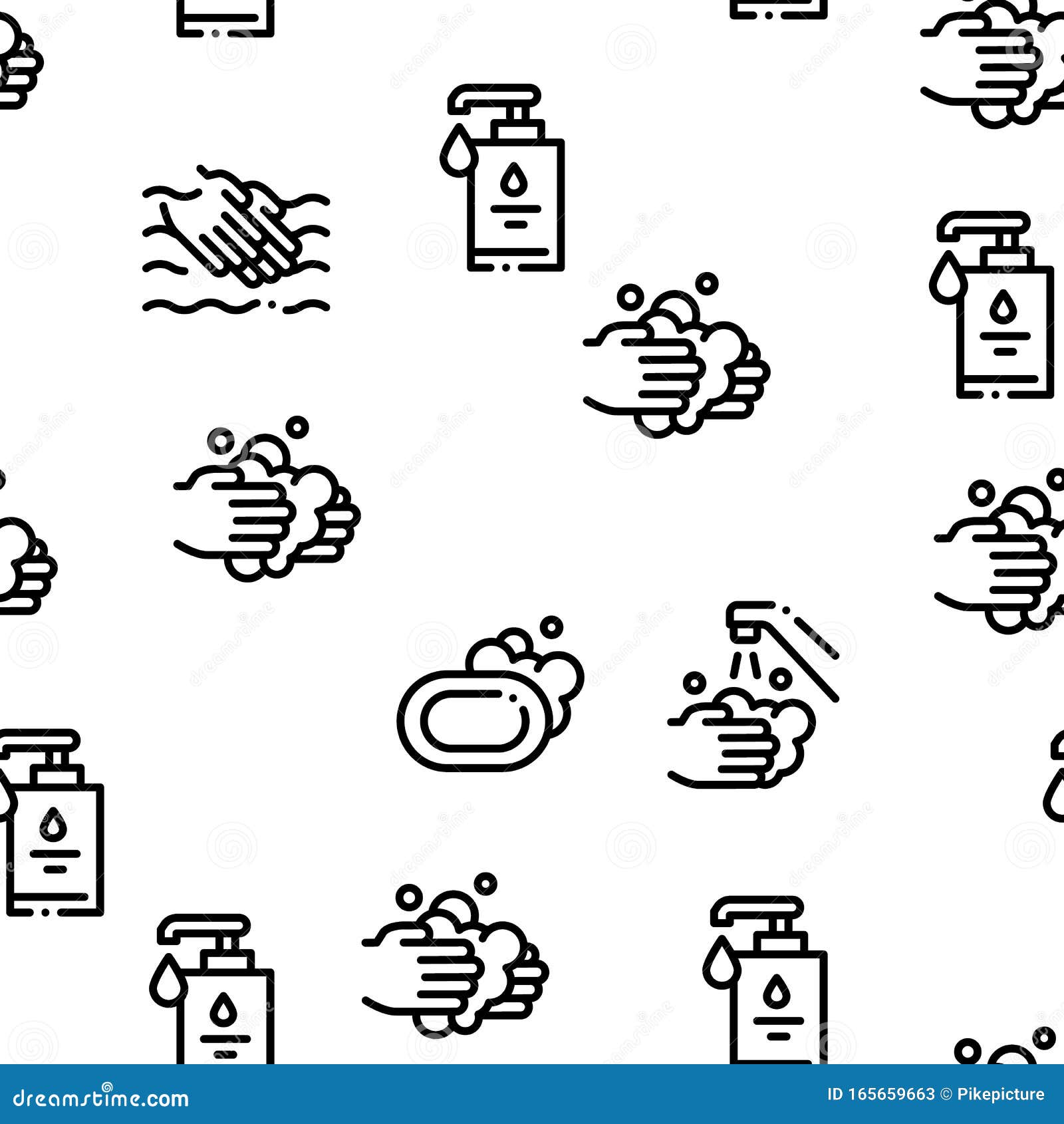 Hand Healthy Hygiene Seamless Pattern Vector Stock Vector ...