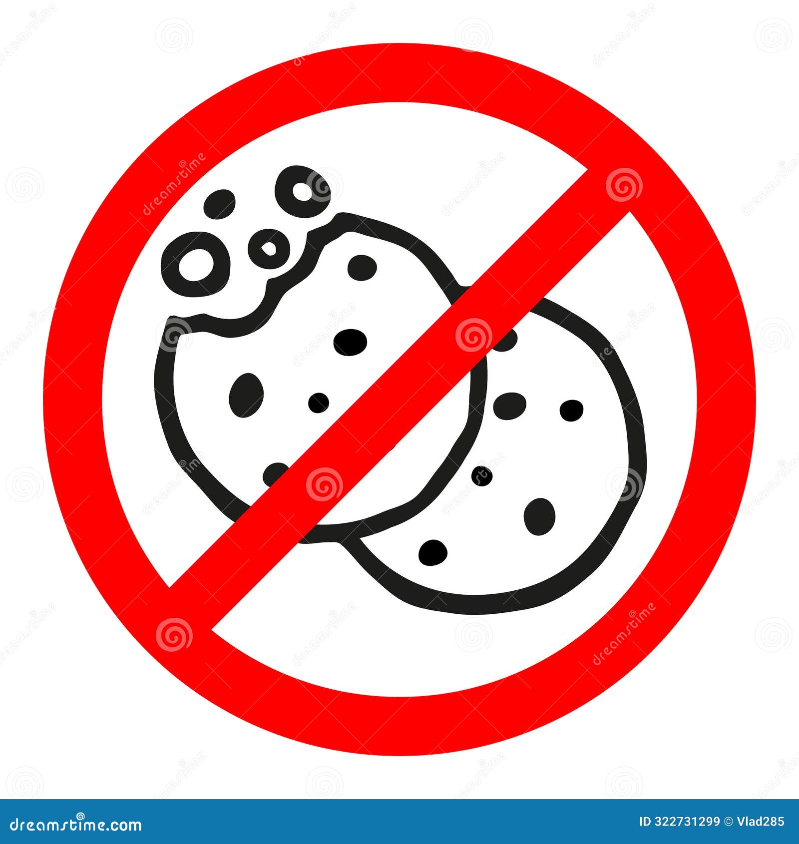 Stop Cookies. No Cookies Symbol Stock Vector - Illustration of vector ...