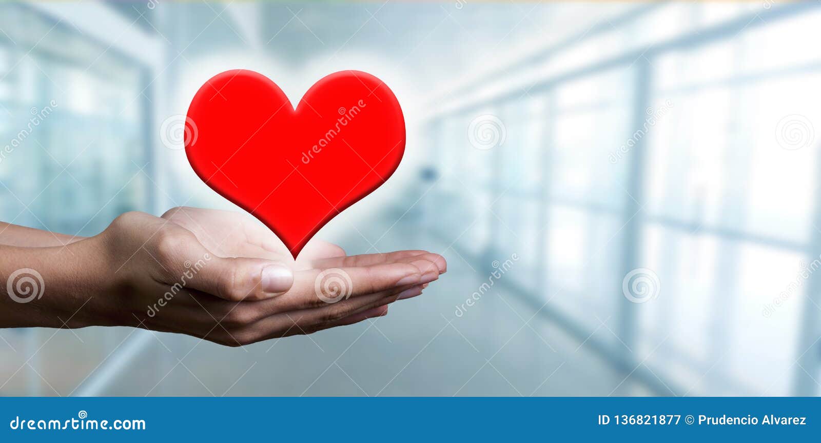 Hand with heart stock image. Image of message, offering - 136821877