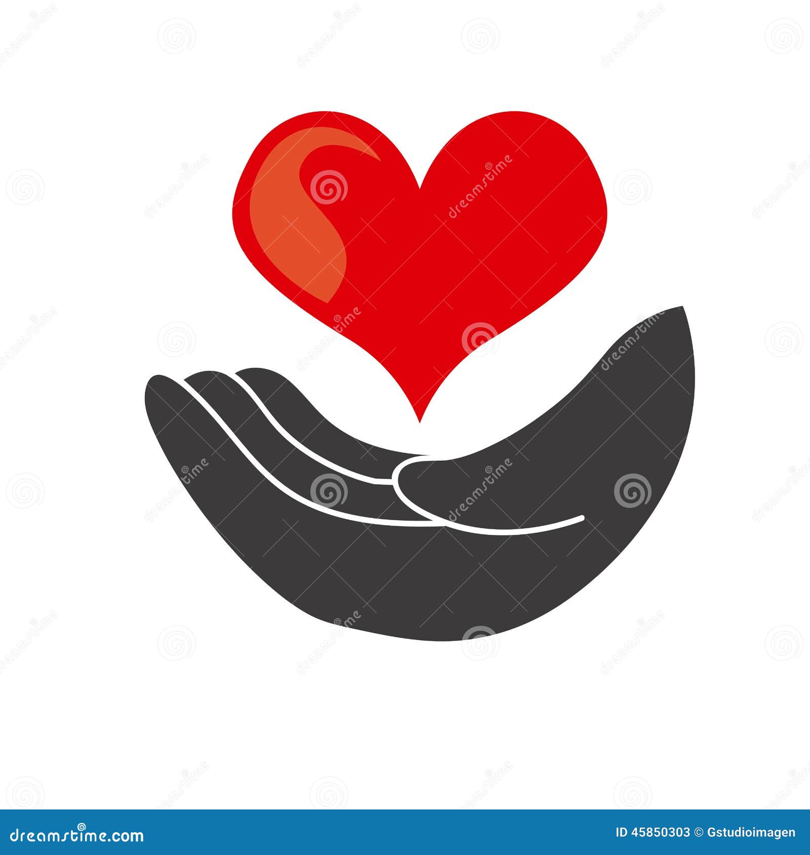 Hand heart design stock vector. Illustration of vector - 45850303