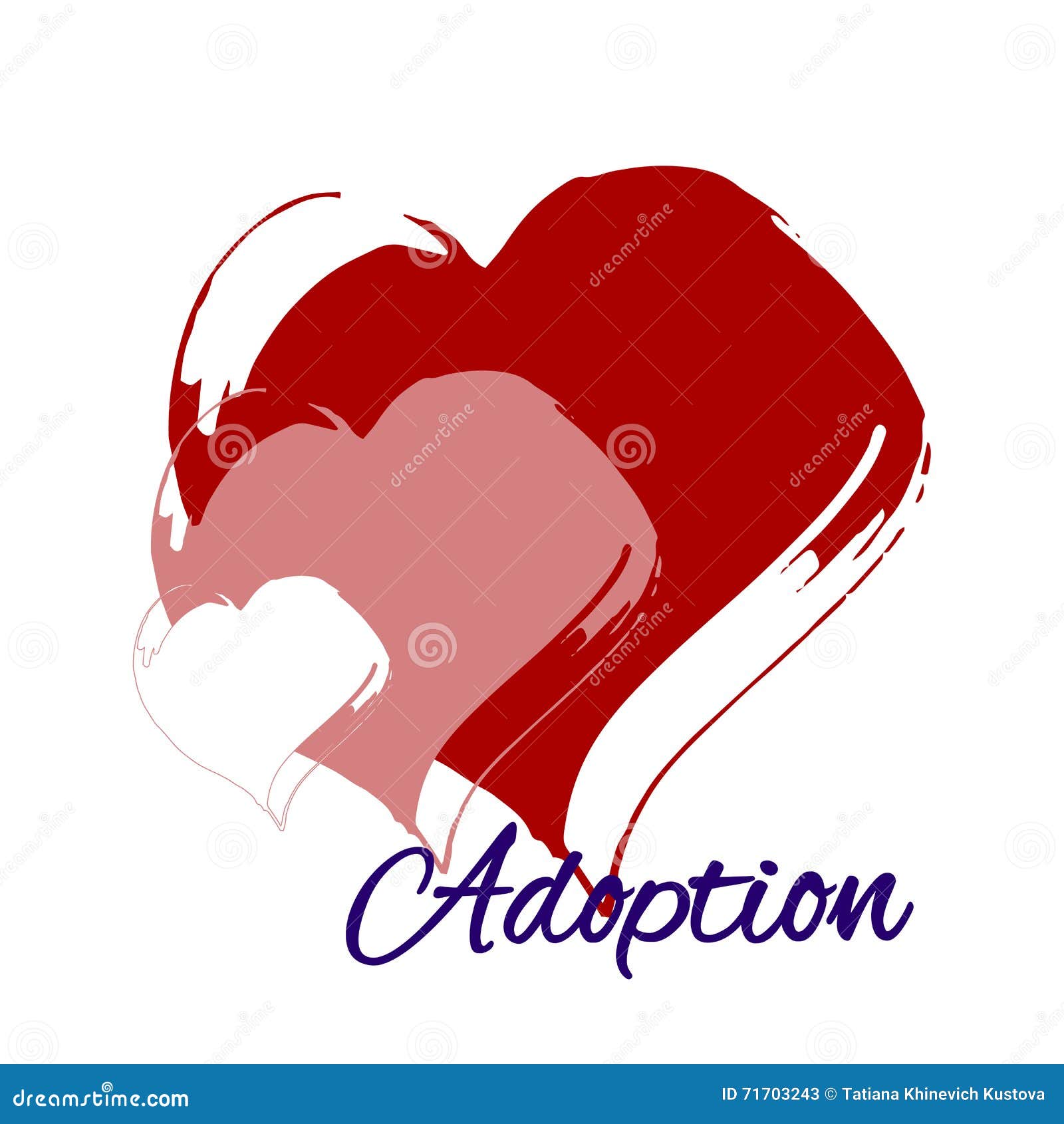 Hand Heart Drawing. the Adoption Stock Vector - Illustration of ...