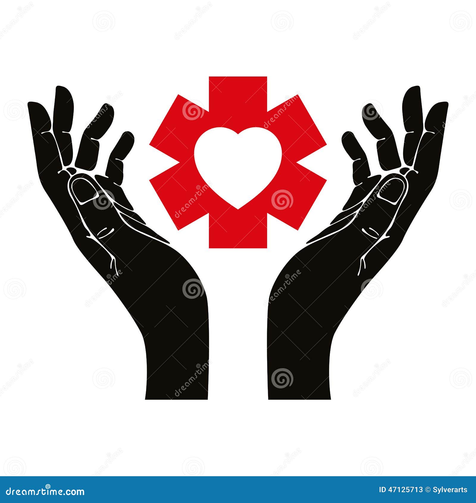 Hand with Heart and Emergency Symbol Vector Symbol. Stock Vector ...