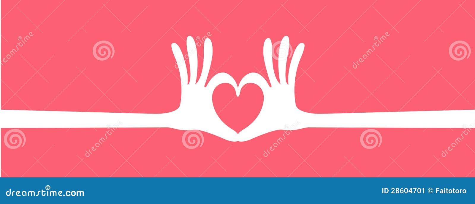 Hand heart gesture header stock vector. Illustration of couple - 28604701