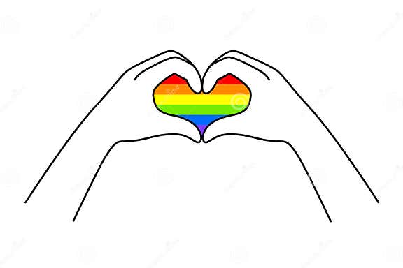 Happy Pride Month With Hand Heart Icon Stock Vector Illustration Of