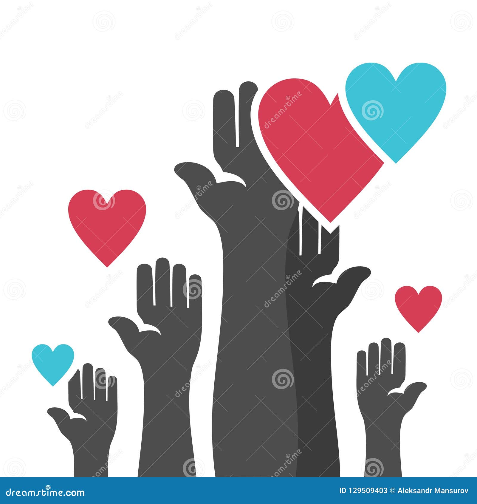 Hand heart4 stock vector. Illustration of outline, gathering - 129509403