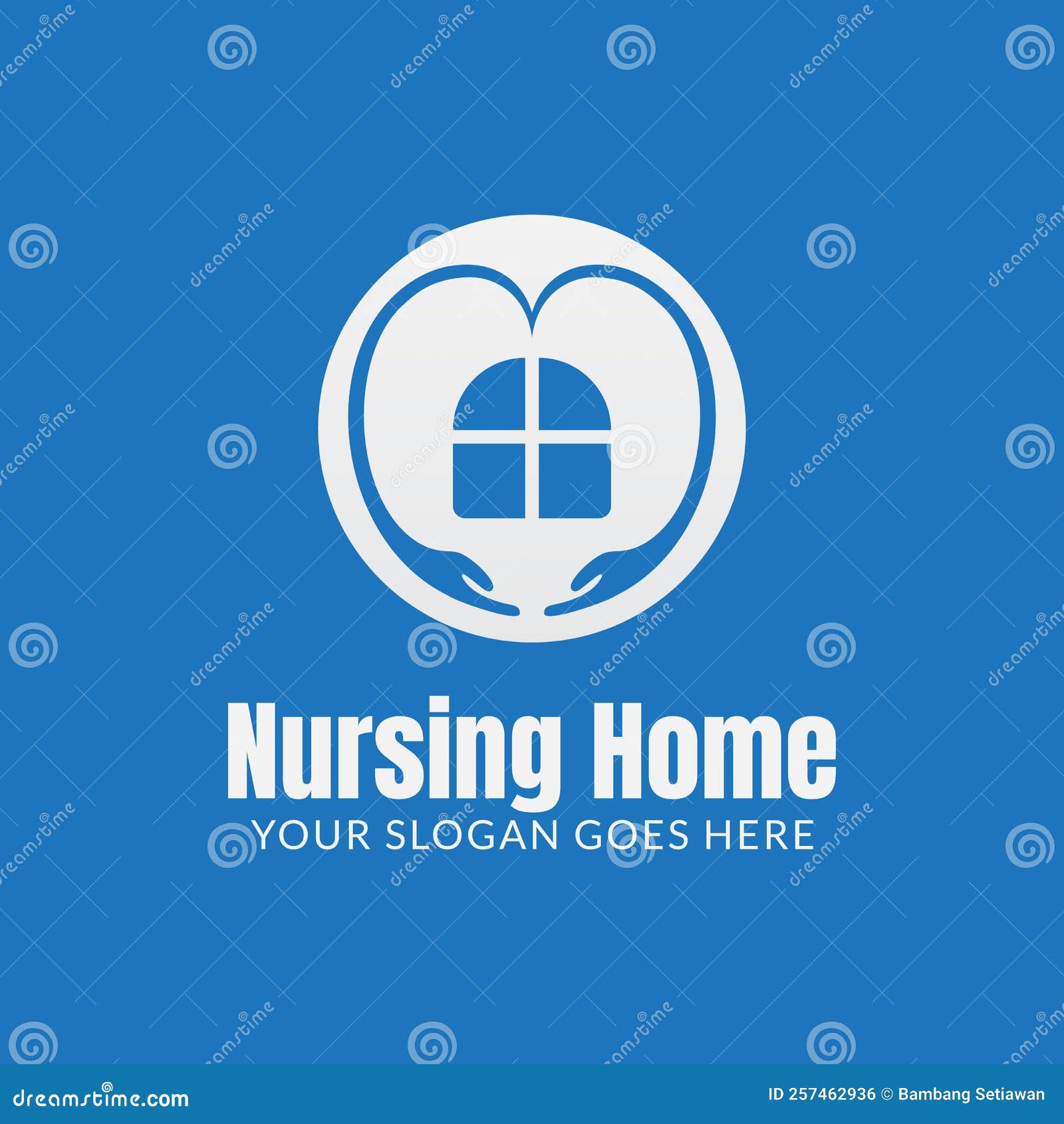 Hand Heart Hugging Window Illustration Suitable for Nursing Home Logo ...