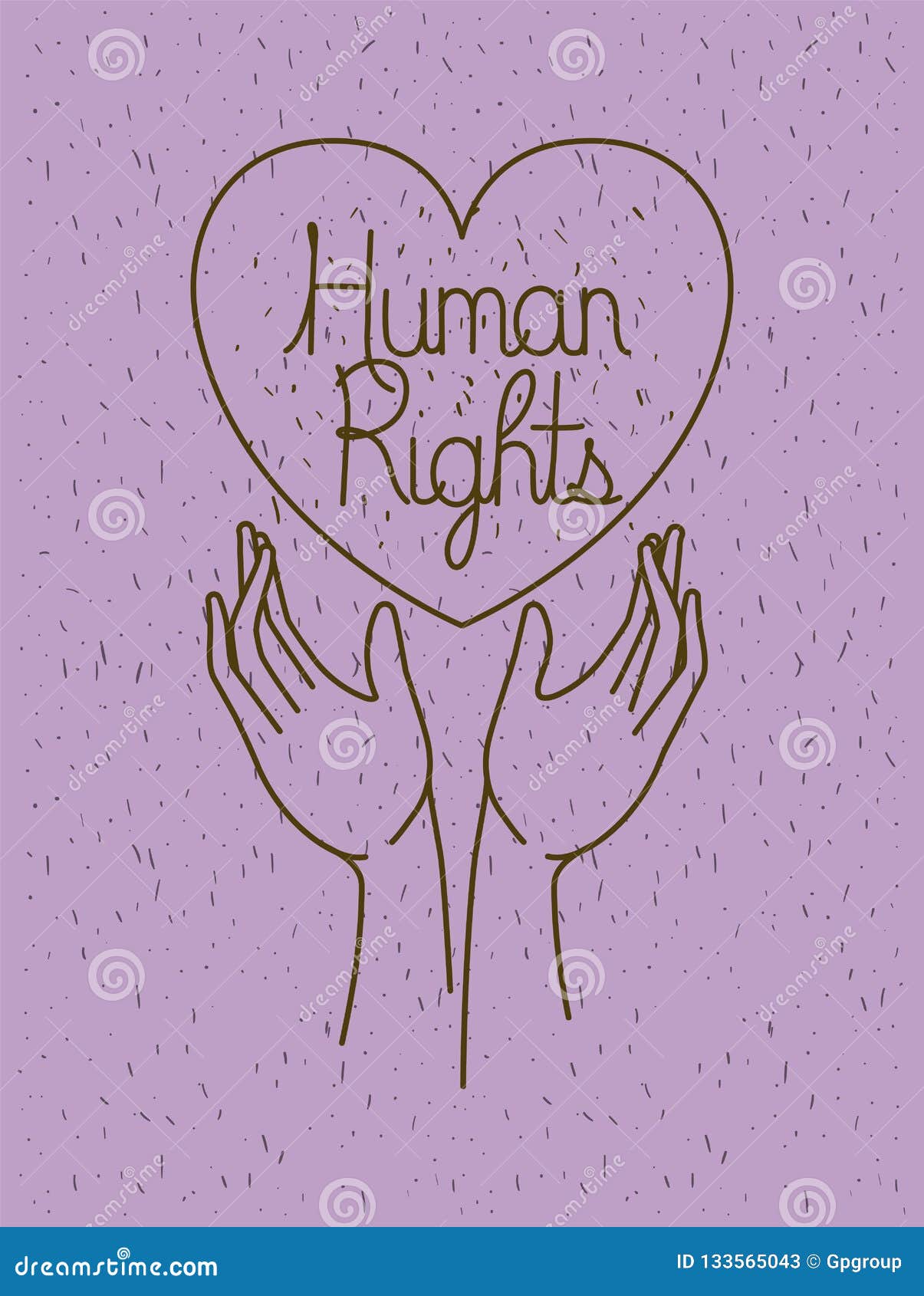 Hand with Heart Human Rights Drawns Stock Vector - Illustration of ...