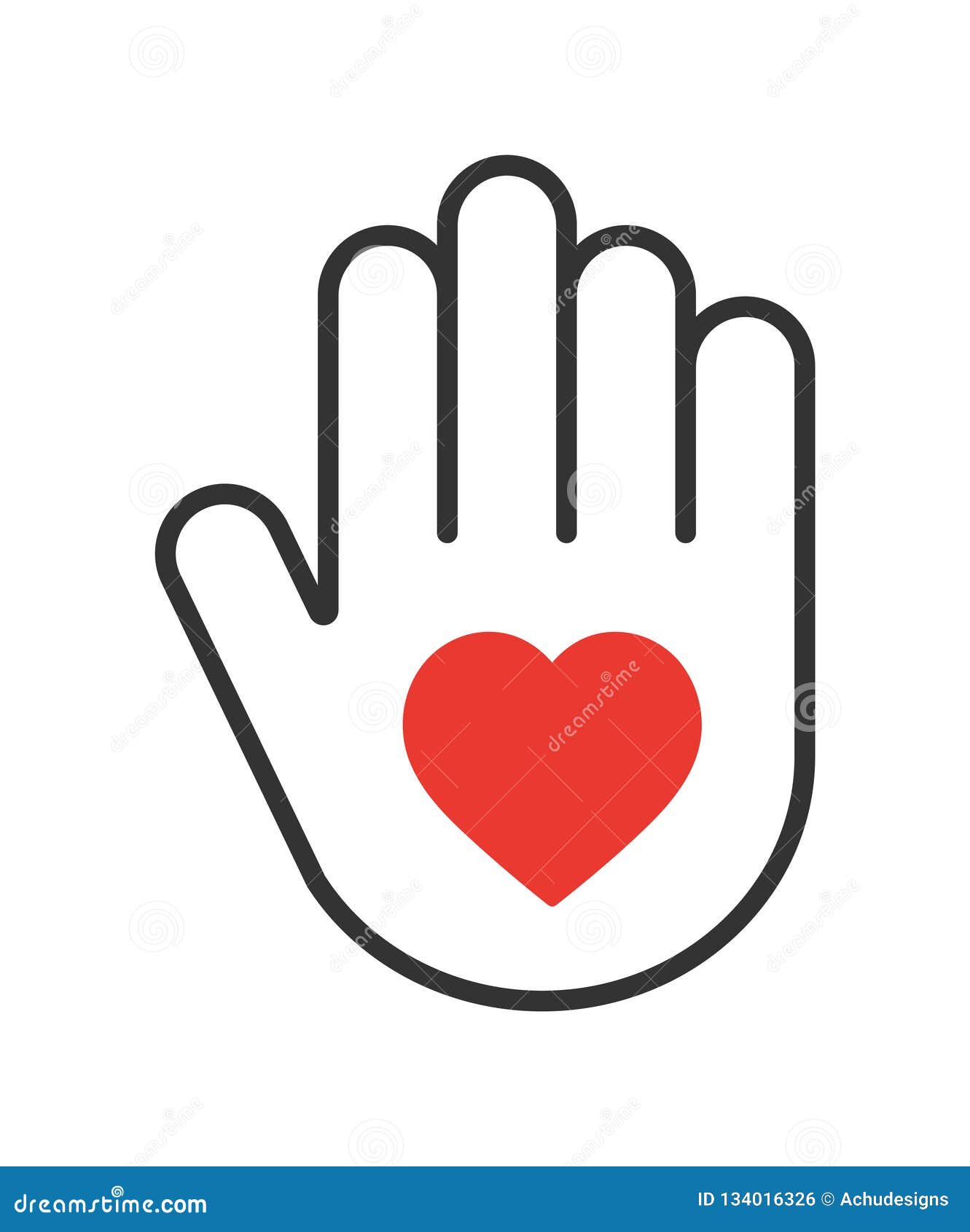 Hand with heart icon stock vector. Illustration of child - 134016326
