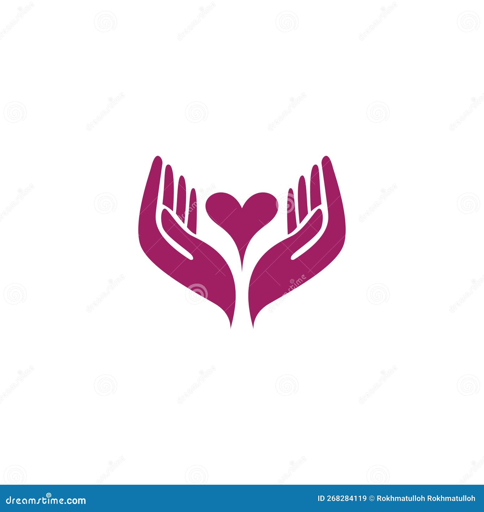 Hand and Heart Logo Design Vector Illustration Stock Vector ...