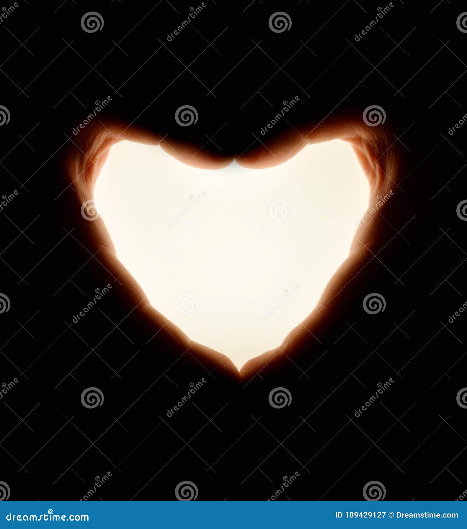 Hand Heart with Orange Light Stock Image - Image of hand, romance ...