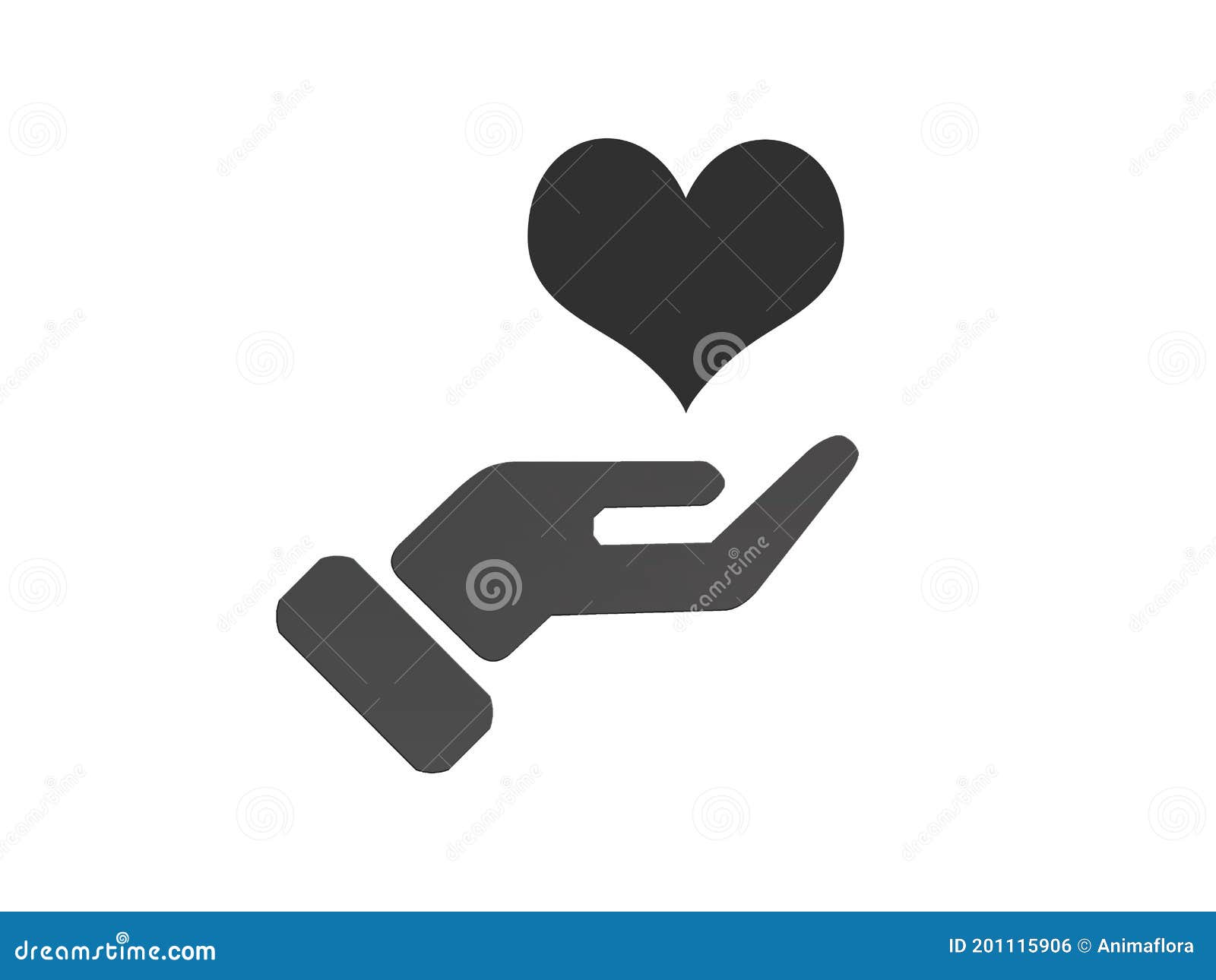 Hand with Heart Vector Template Isolated Stock Illustration ...