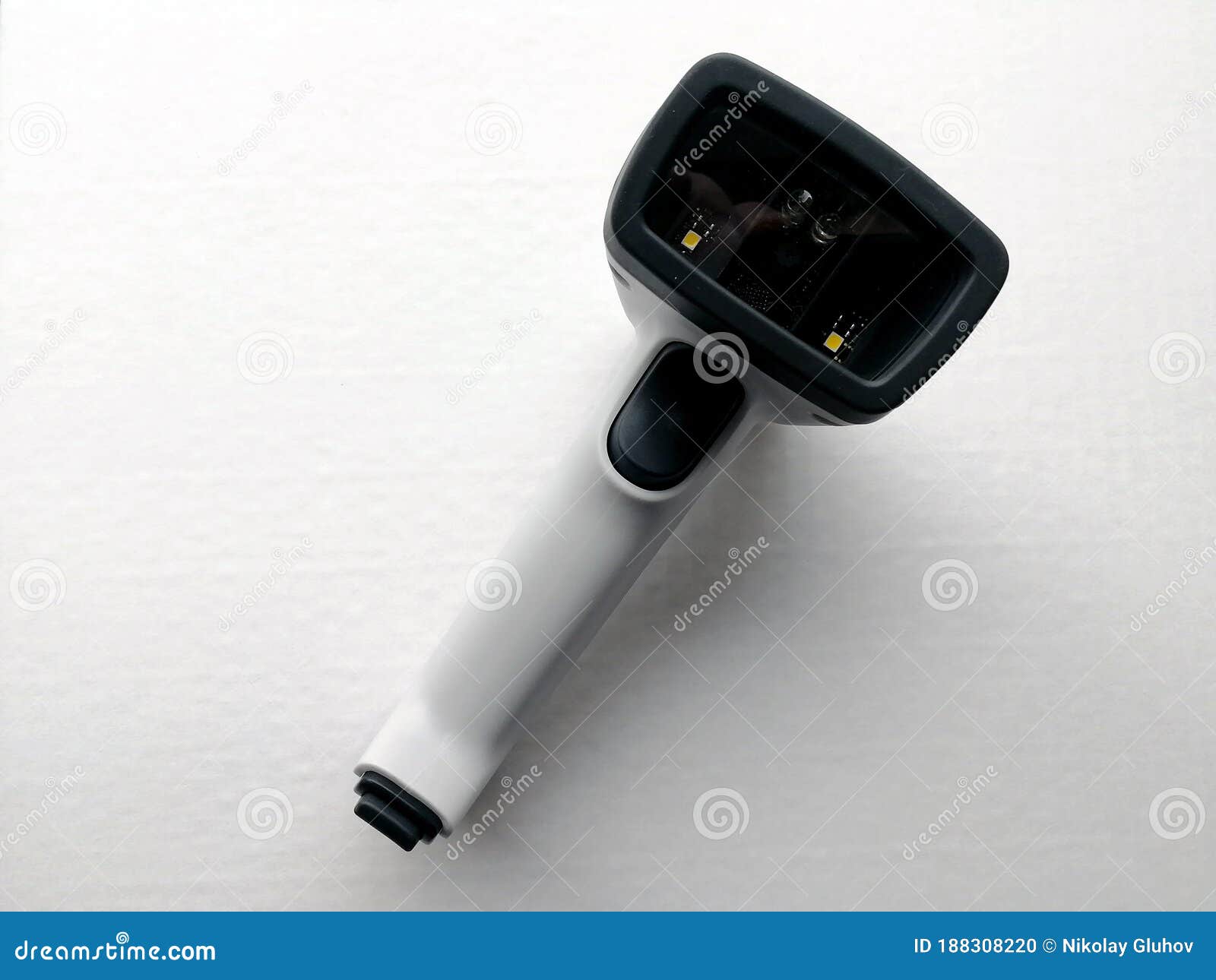Hand Held Barcode Scanner on White, Isolate on White Background Stock ...