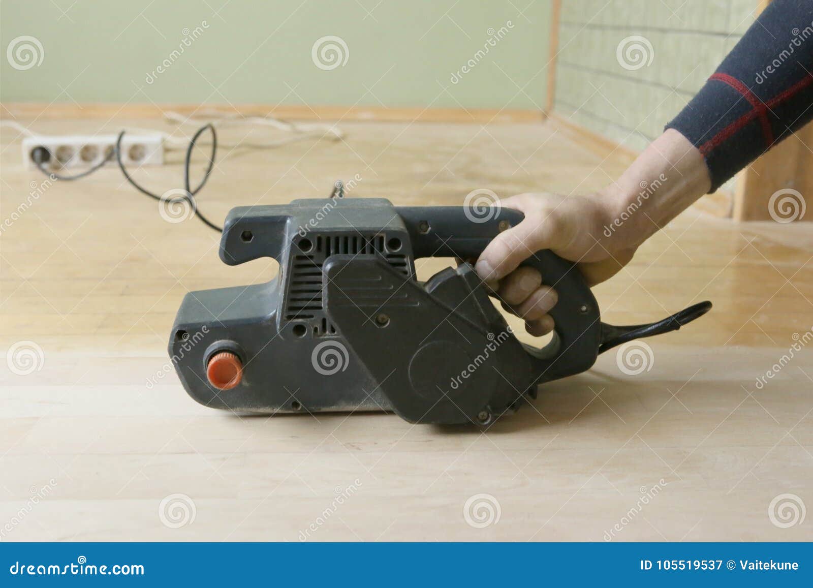 Hand held belt sander. stock image. Image of machine - 105519537