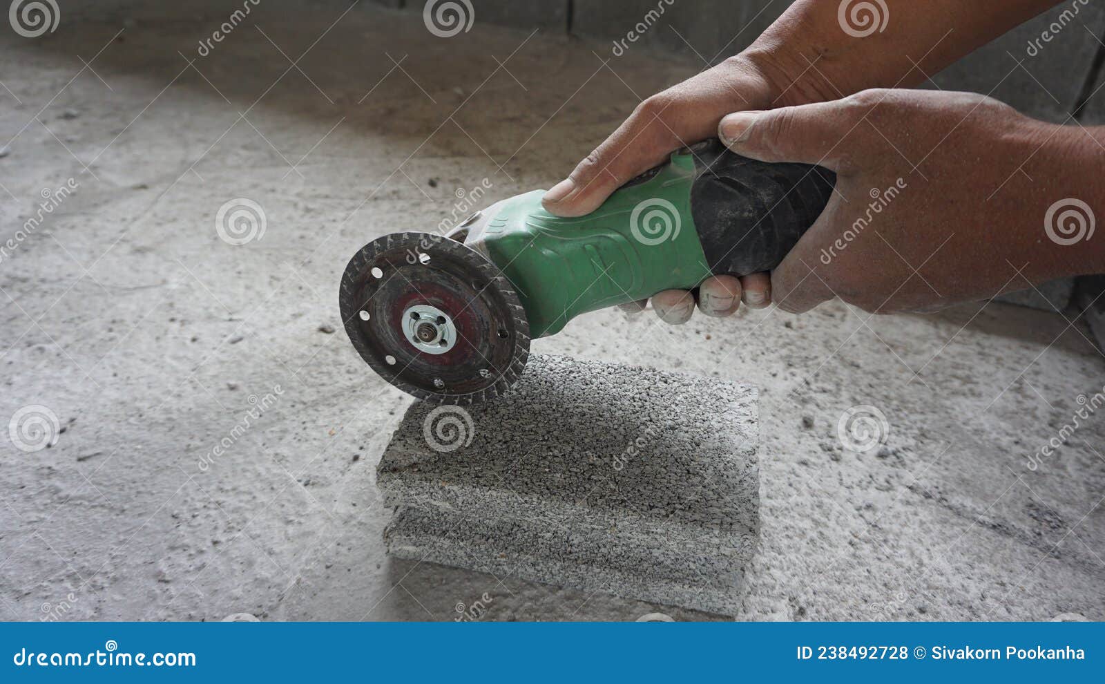 Hand-held Brick Cutter for Garden Accommodation Construction Stock ...