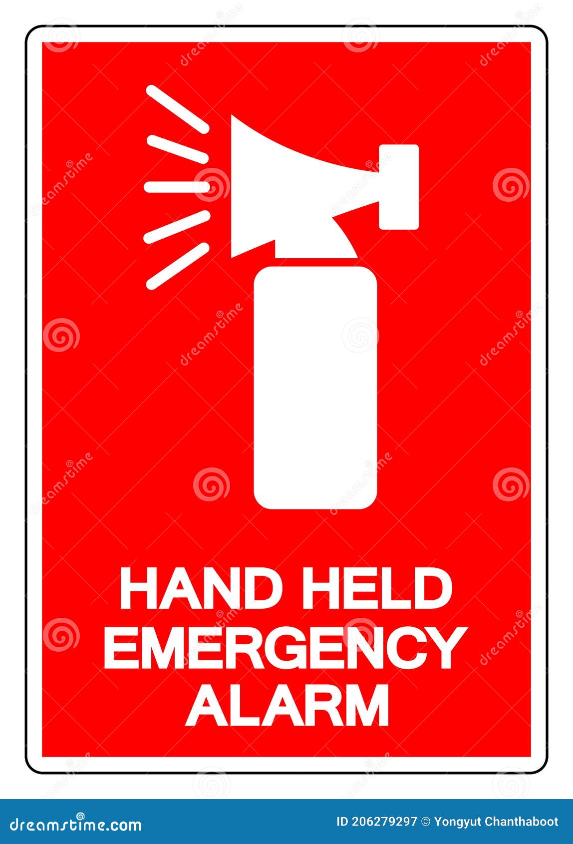 Hand Held Emergency Alarm Symbol Sign ,Vector Illustration, Isolate on ...