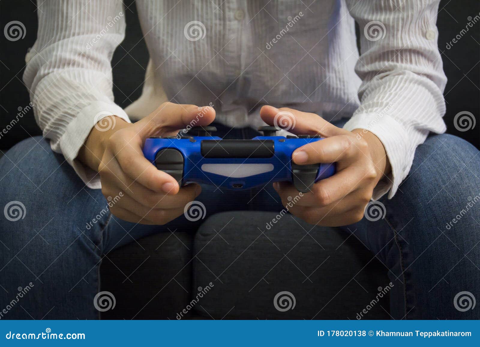 A Hand that Held Joystick Controller Stock Photo - Image of game ...
