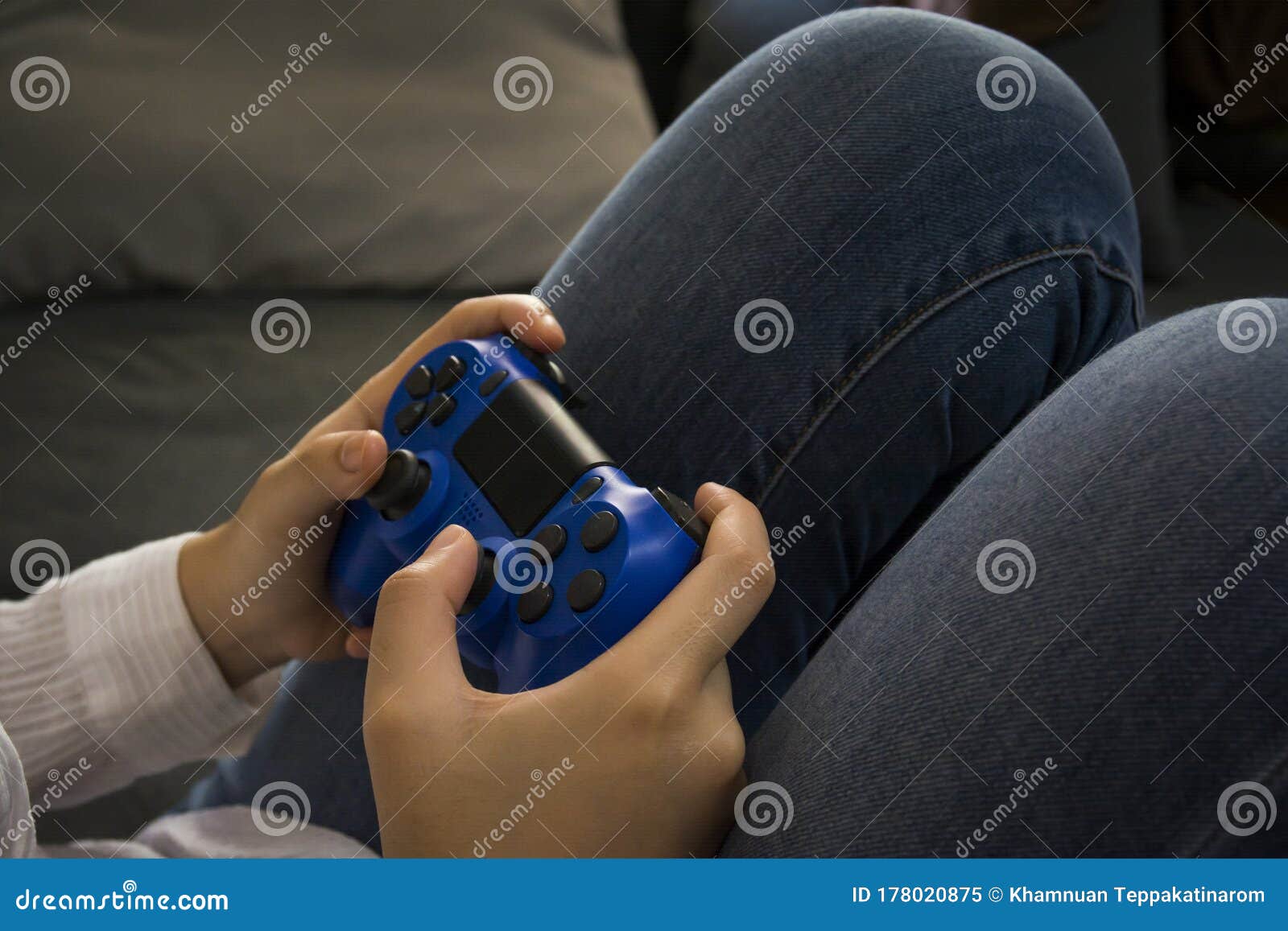 A Hand that Held Joystick Controller Stock Image - Image of finger ...
